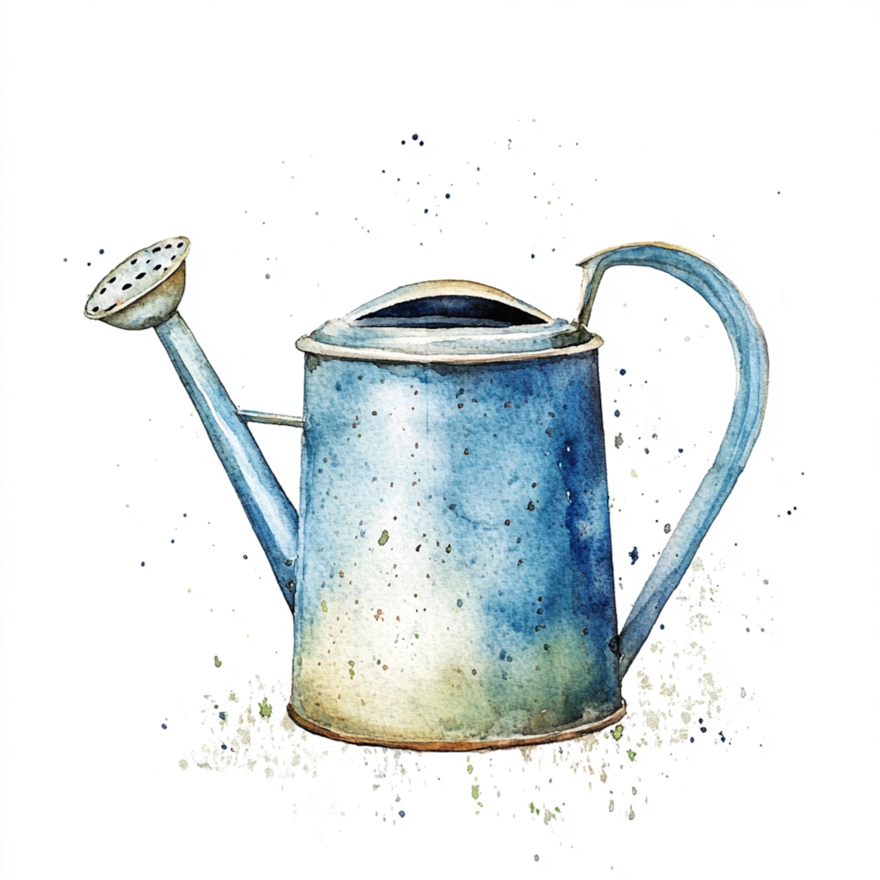 Printable Watering Can Art, Garden Decor, Rusty Watering Can, Rusty ...