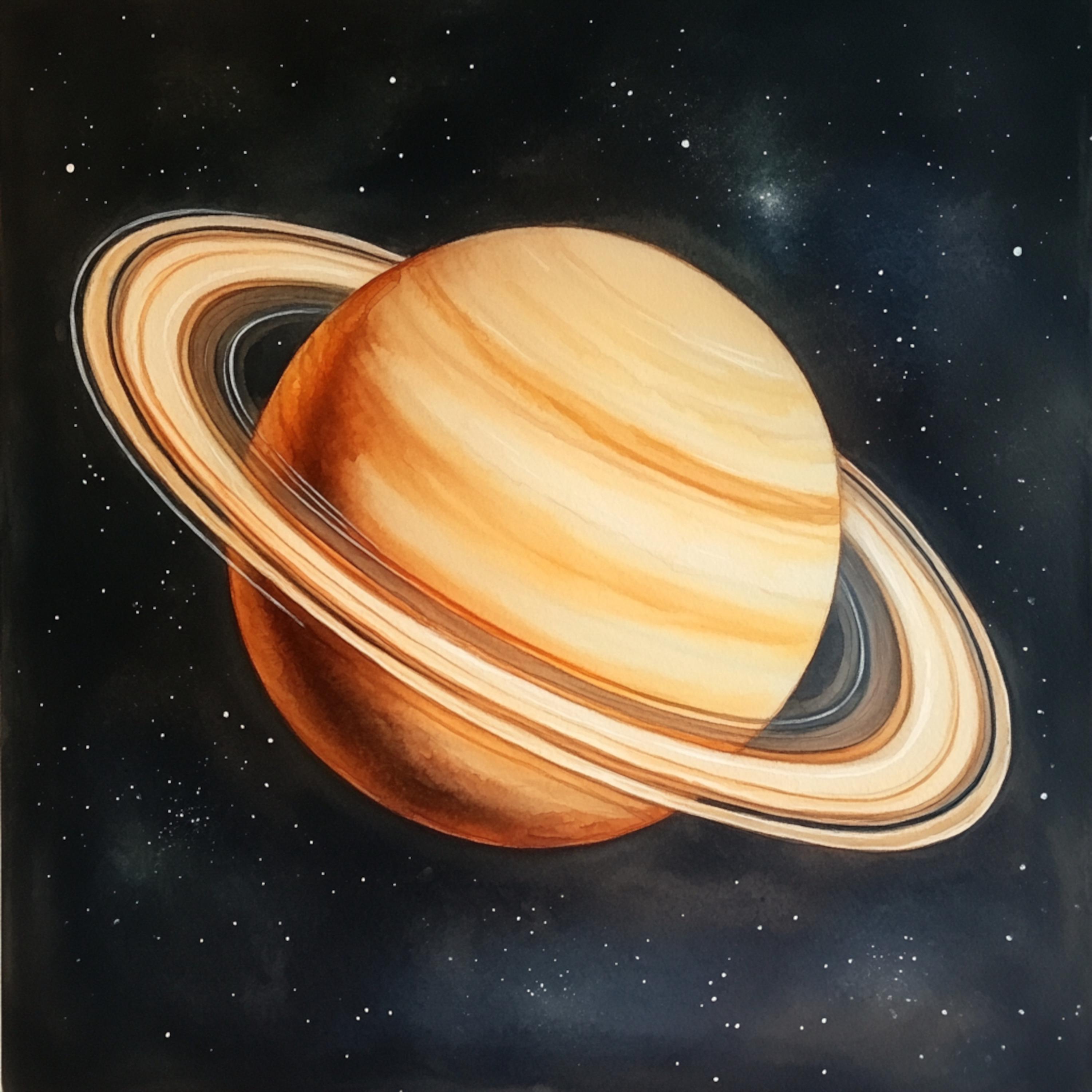 10 Printable Saturn Art, Watercolor Saturn, Planet Clipart, Printable ...