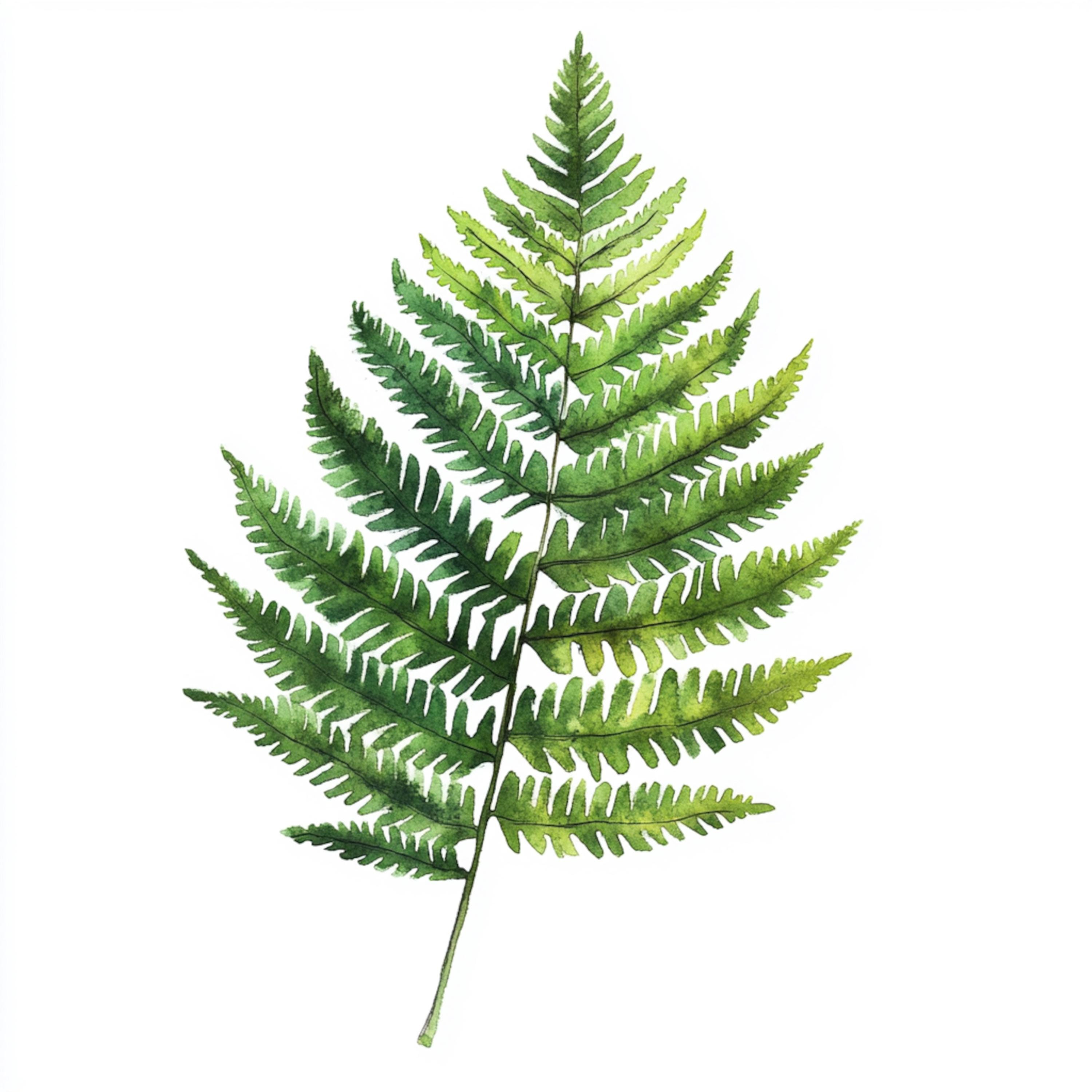 Printable Fern Leaf Decor, Watercolor Images, Fern Botanical Art, Clip ...