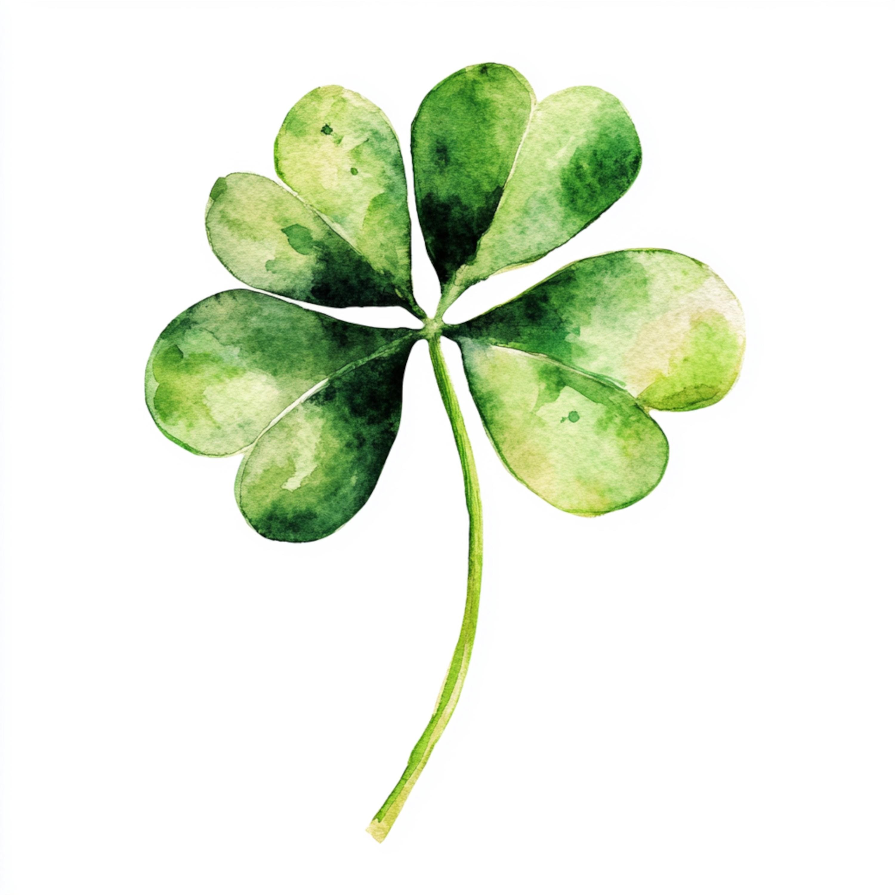 Printable Clover Leaf Decor, Watercolor Lucky Clover, Ivy Botanical Art ...