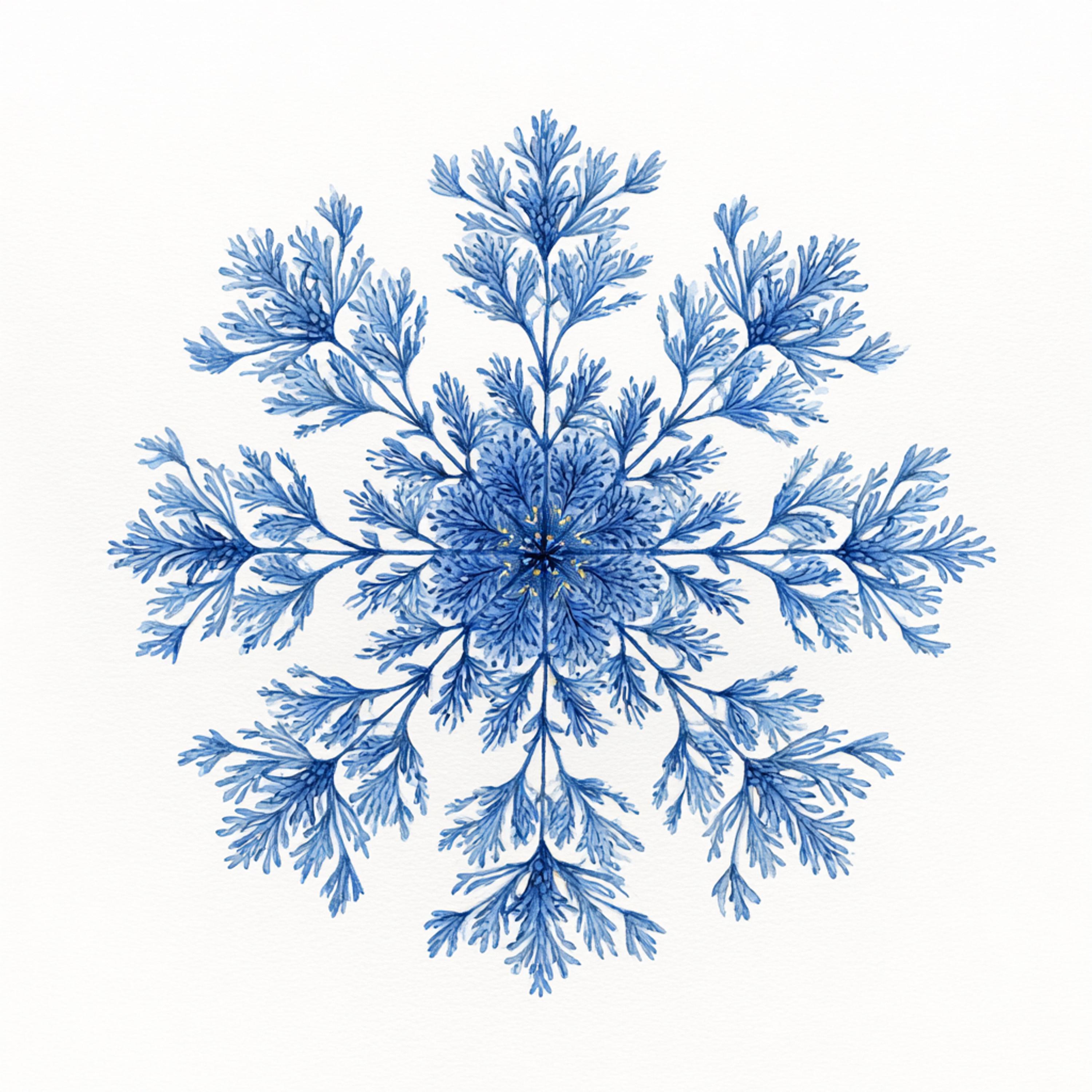 10 Printable Blue Snowflake, Watercolor Snowflake, Digital Paper Craft ...
