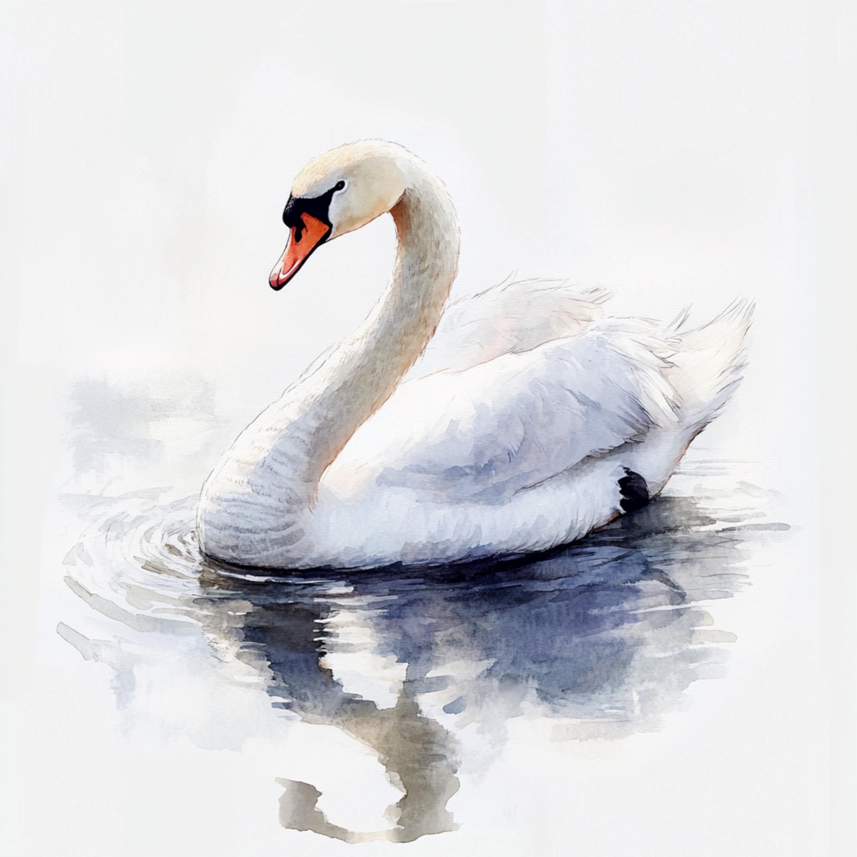 10 Printable Swan Clipart, Watercolor Swans, Cute Clipart, Wild Animal ...