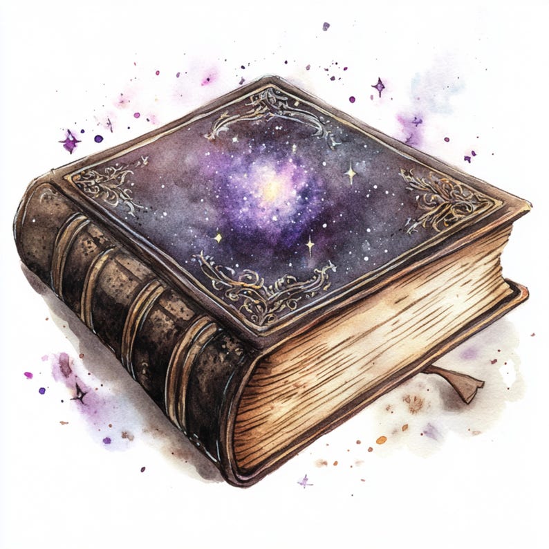 10 Printable Magic Books Clipart, Magic Book Watercolor, Printable Jpgs ...