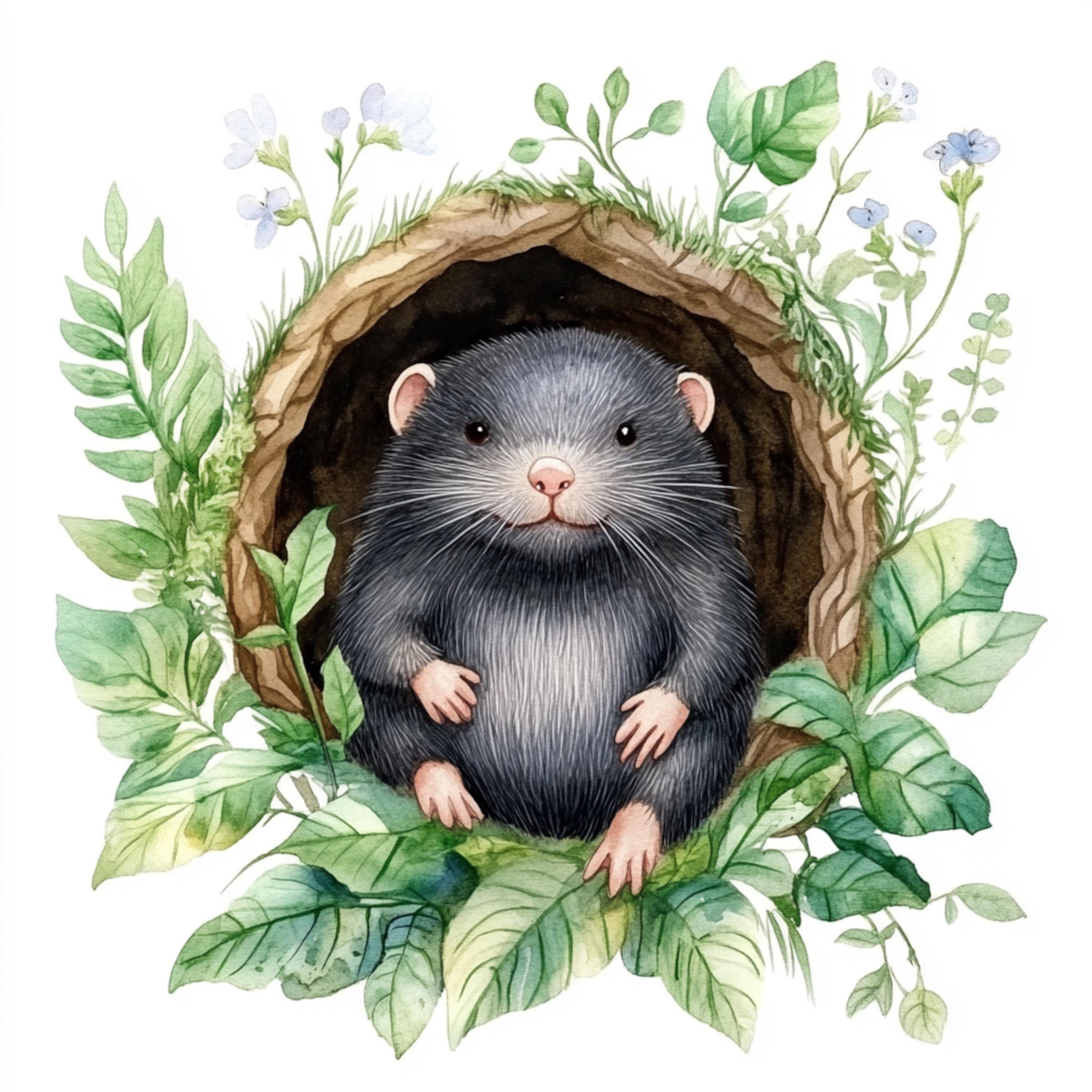 Printable Cute Mole Clipart, Moles Watercolor Art, Printable JPG ...