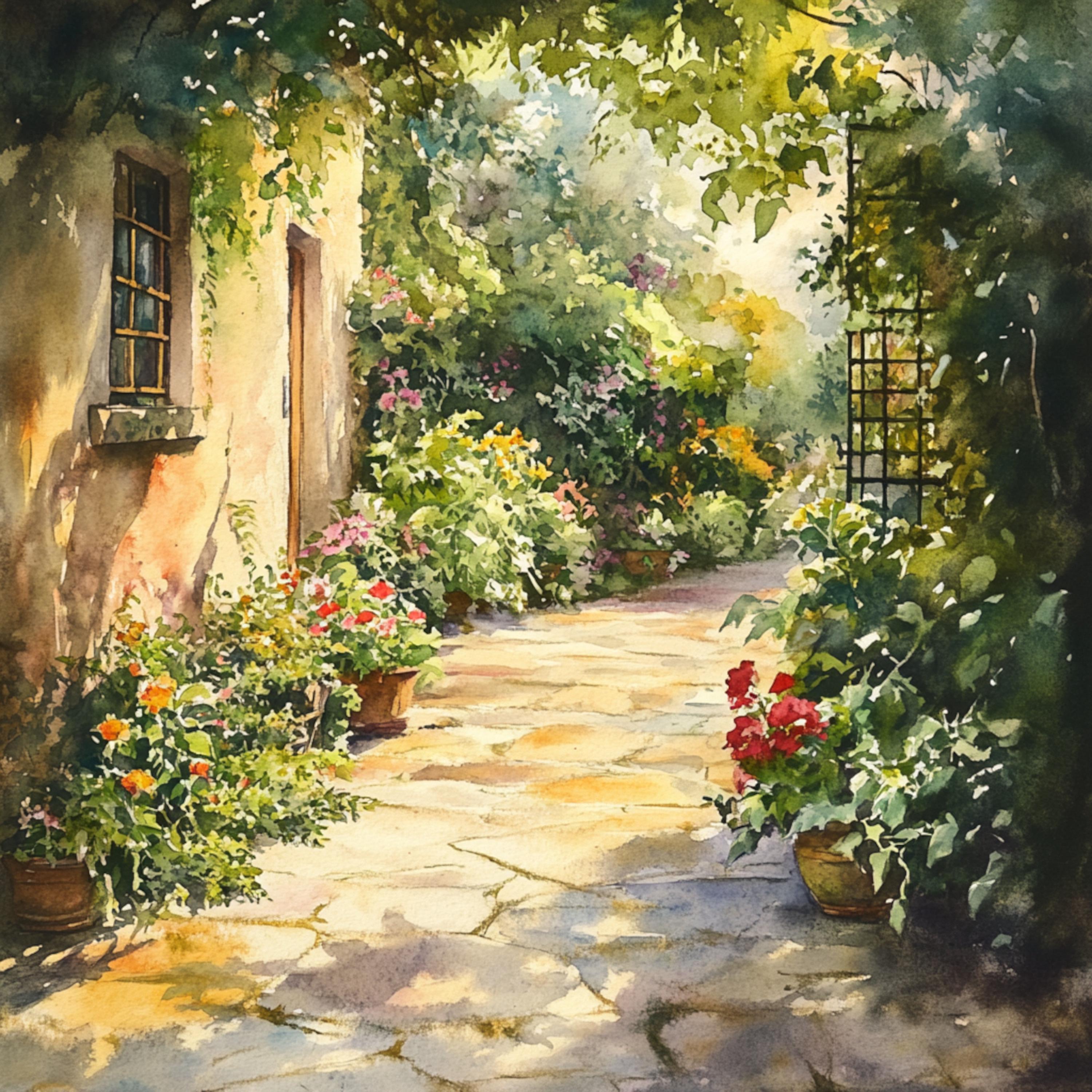 Printable Garden Art, Watercolor Art, English Garden Print, Clip Art ...