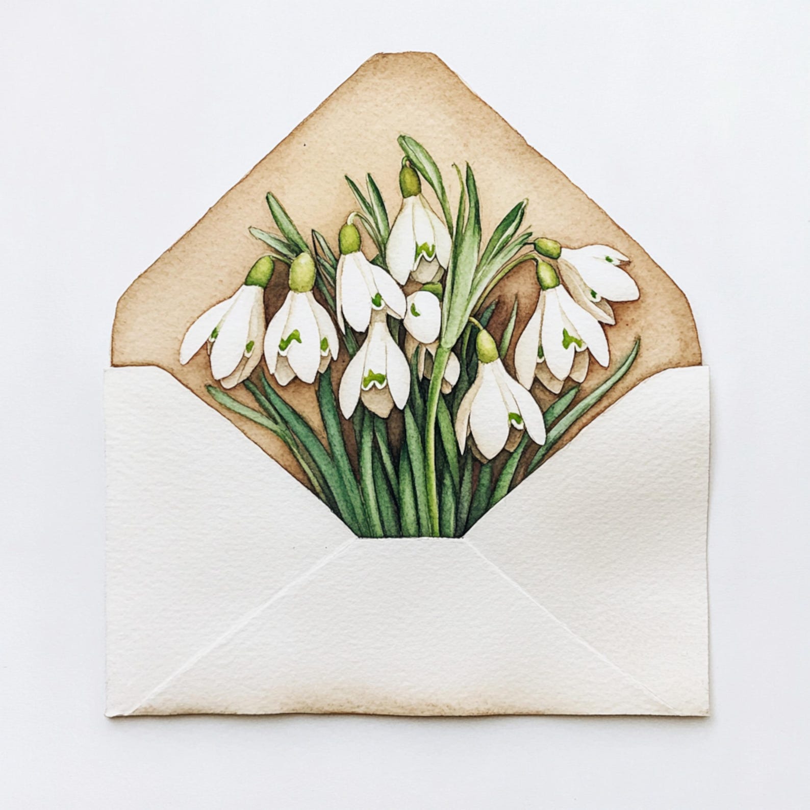 10 Printable Snowdrop Flowers Decor, Snowdrops in Envelope Images ...