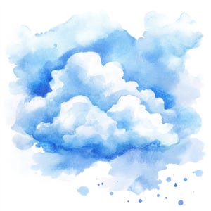 10 Printable Rain Clouds Art, Watercolor Clouds, Cartoon Clouds Clipart ...