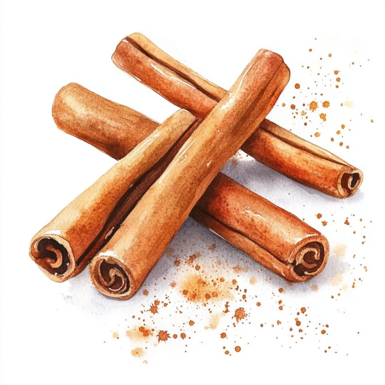 Printable Cinnamon, Watercolor Images, Cinnamon Sticks Decor, 10 Clip ...