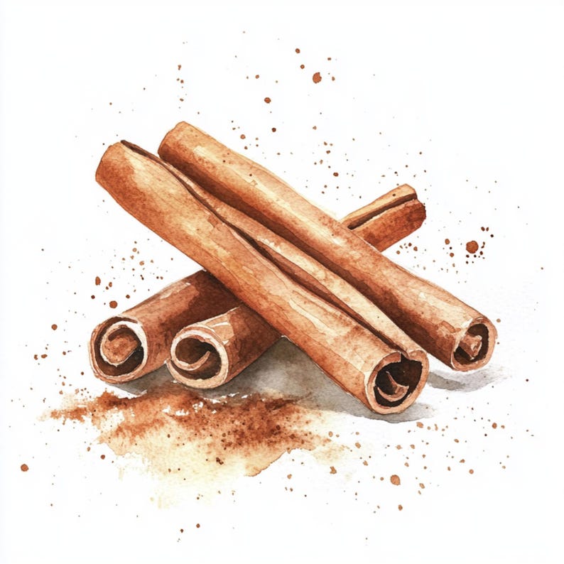 Printable Cinnamon, Watercolor Images, Cinnamon Sticks Decor, 10 Clip ...
