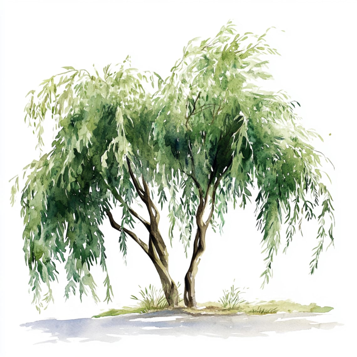 Printable Willow Tree, Watercolor Willow, 10 Images, Willow Botanical ...