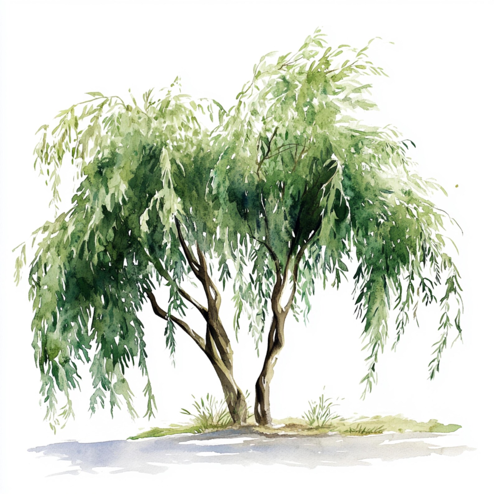 Printable Willow Tree, Watercolor Willow, 10 Images, Willow Botanical ...