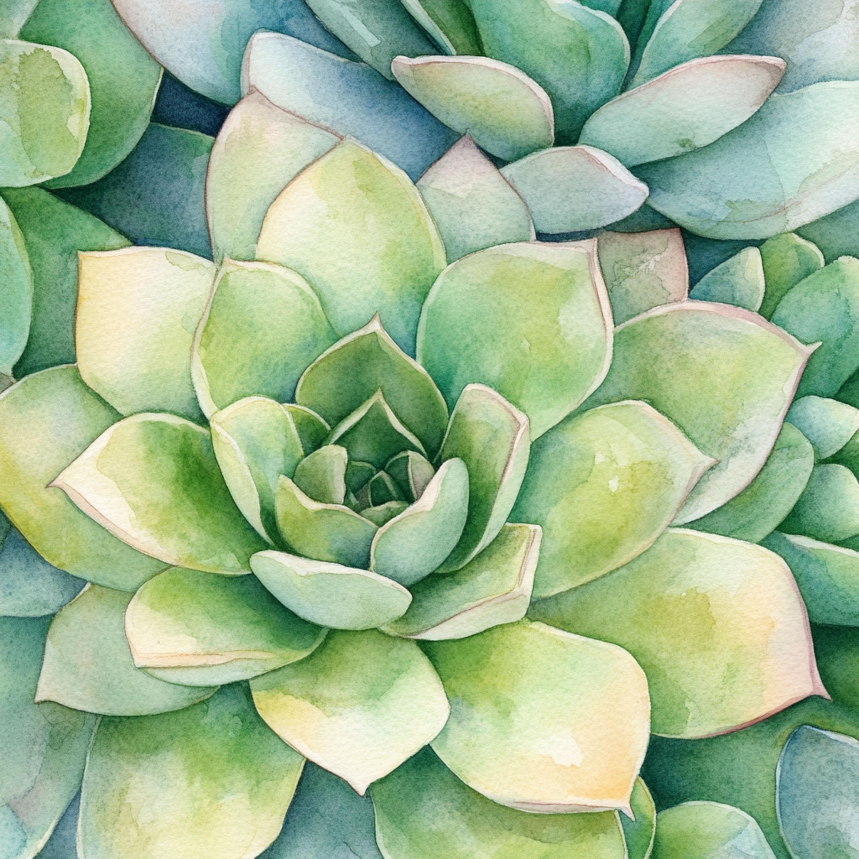 Printable Succulent Decor, Watercolor 10 Images, Succulent Botanical ...