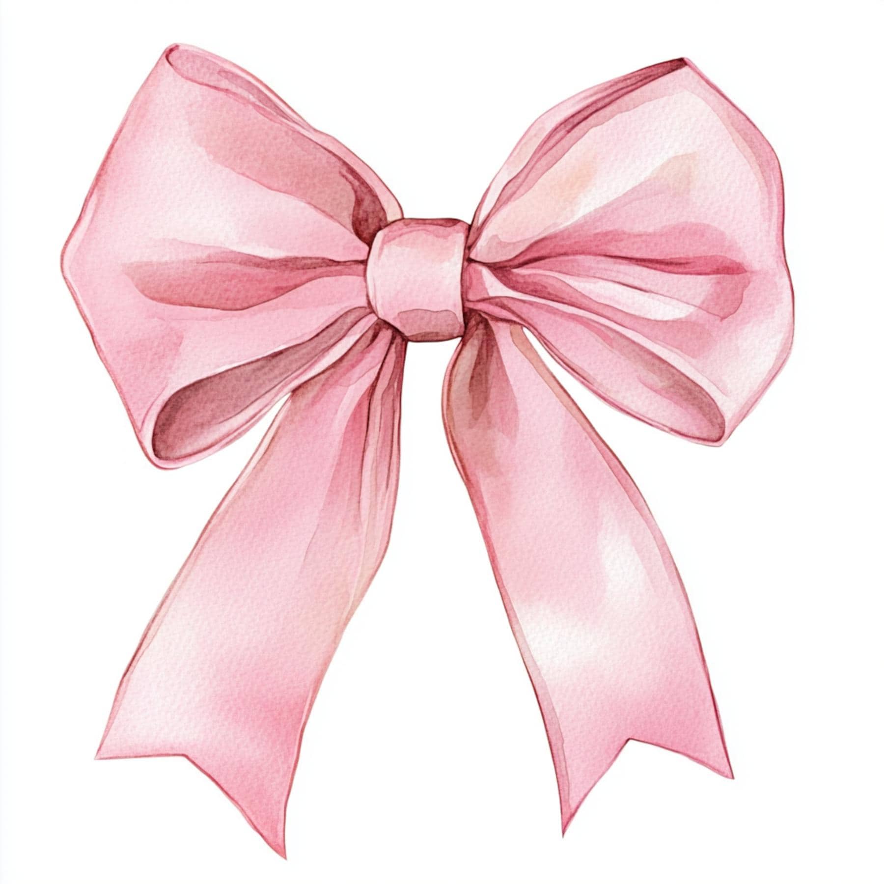 10 Printable Pink Bows, Watercolor Bows Clip Art, Printable Jpgs, Bows ...