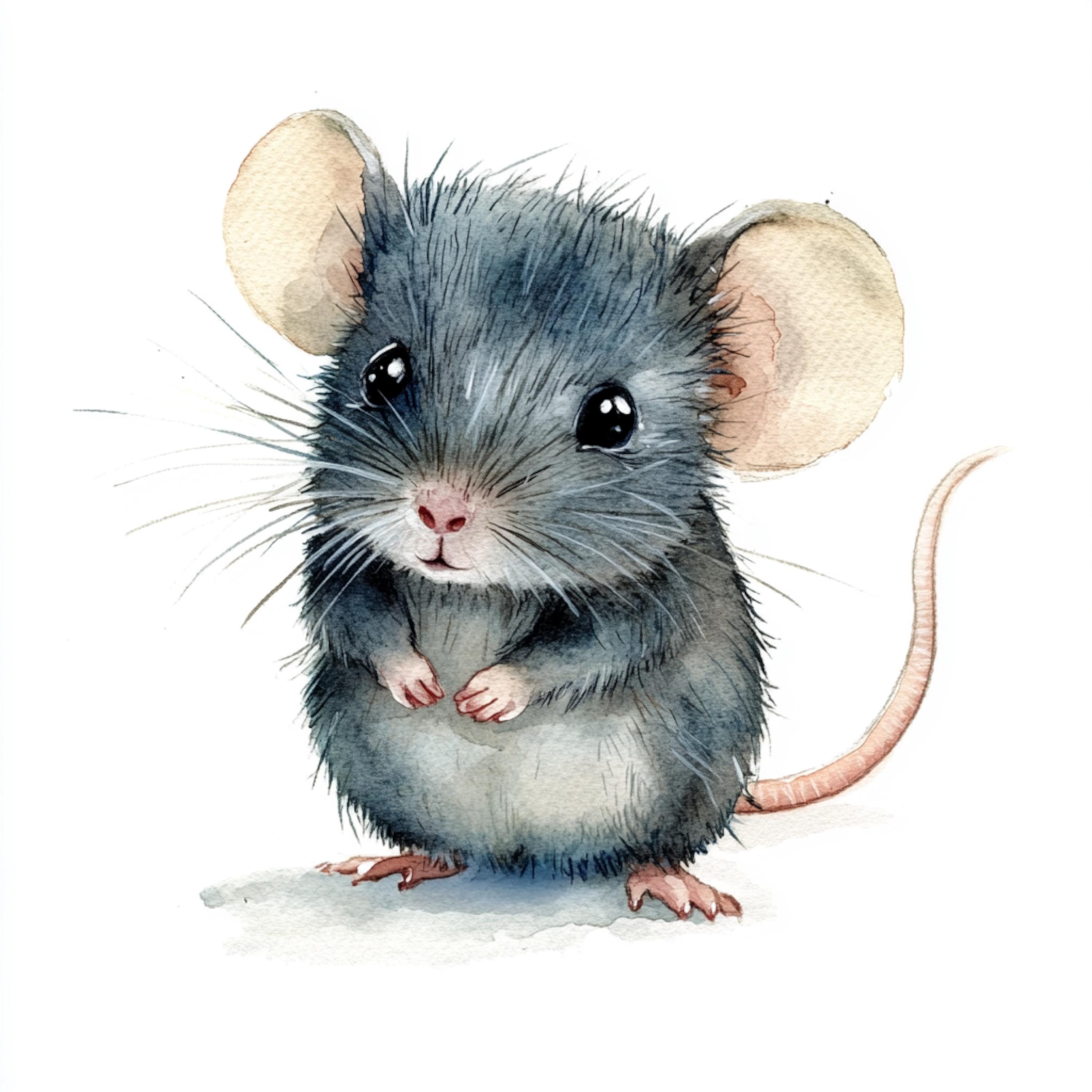 8 Printable Little Rat, Watercolor Baby Rat, Cute Rat Clipart ...
