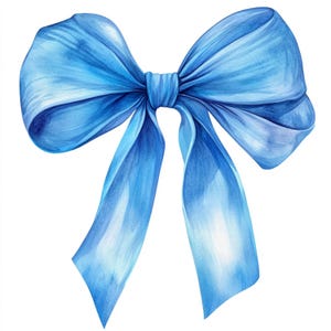 Printable Blue Bows, Watercolor Bows, Blue Clip Art, Bows Decor, DIY ...