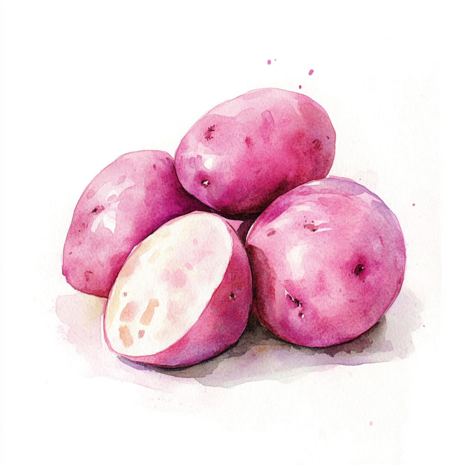 10 Printable Potatoes Art, Watercolor Images, Potatoes Clipart ...