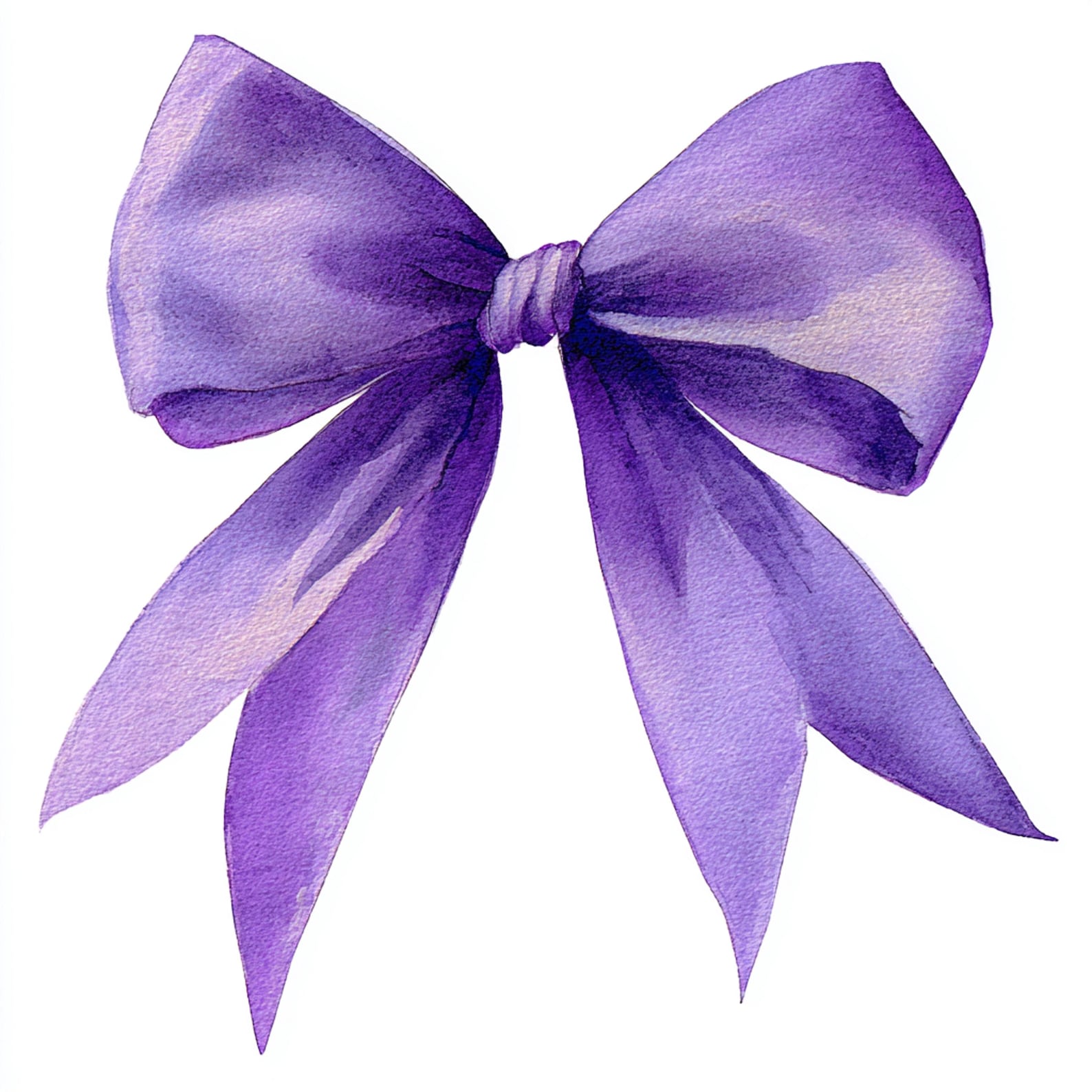 12 Printable Purple Bows, Watercolor Bows Clip Art, Printable Jpgs ...