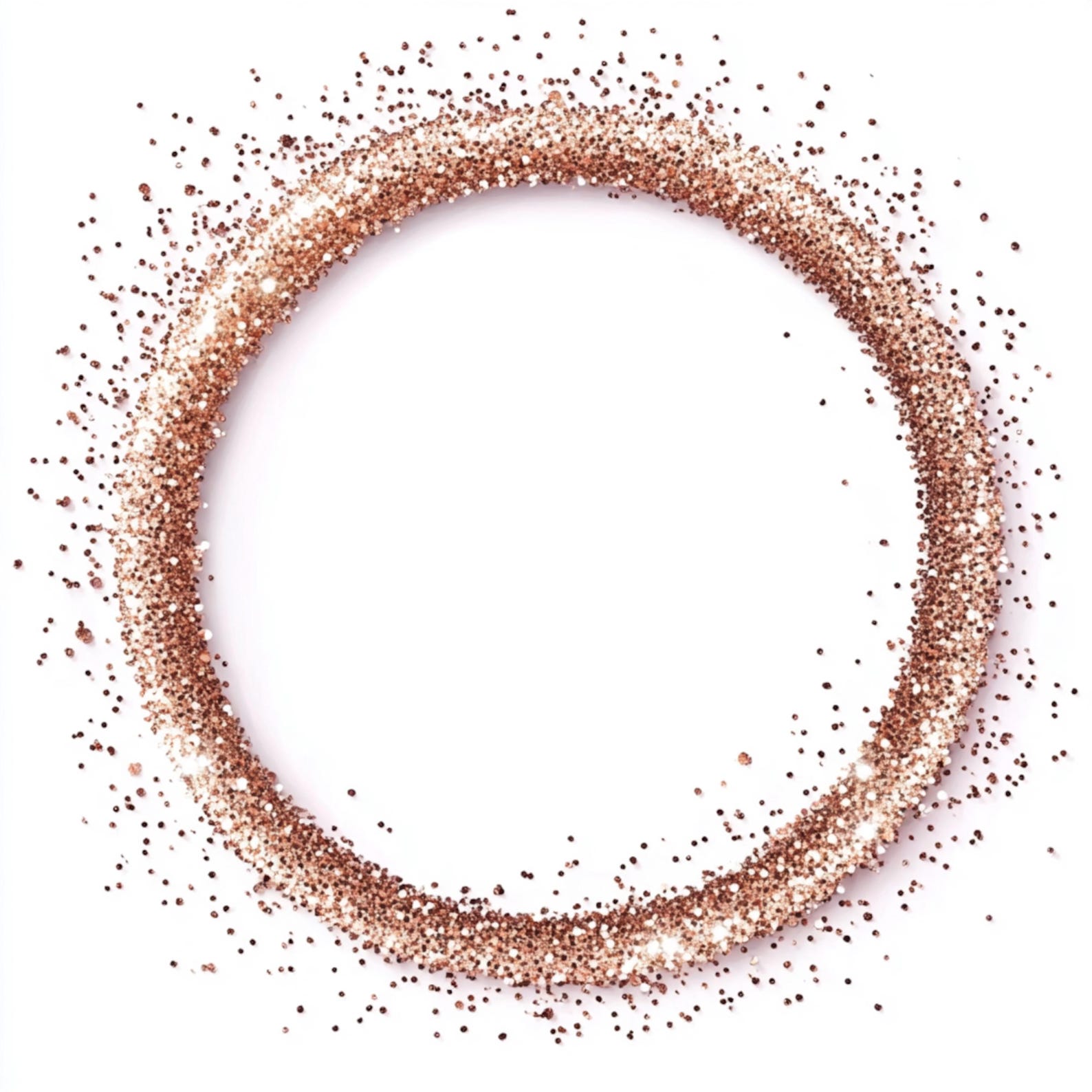 Printable Pink Glitter Circle Frame, Watercolor Rose Gold Ring, Frame ...