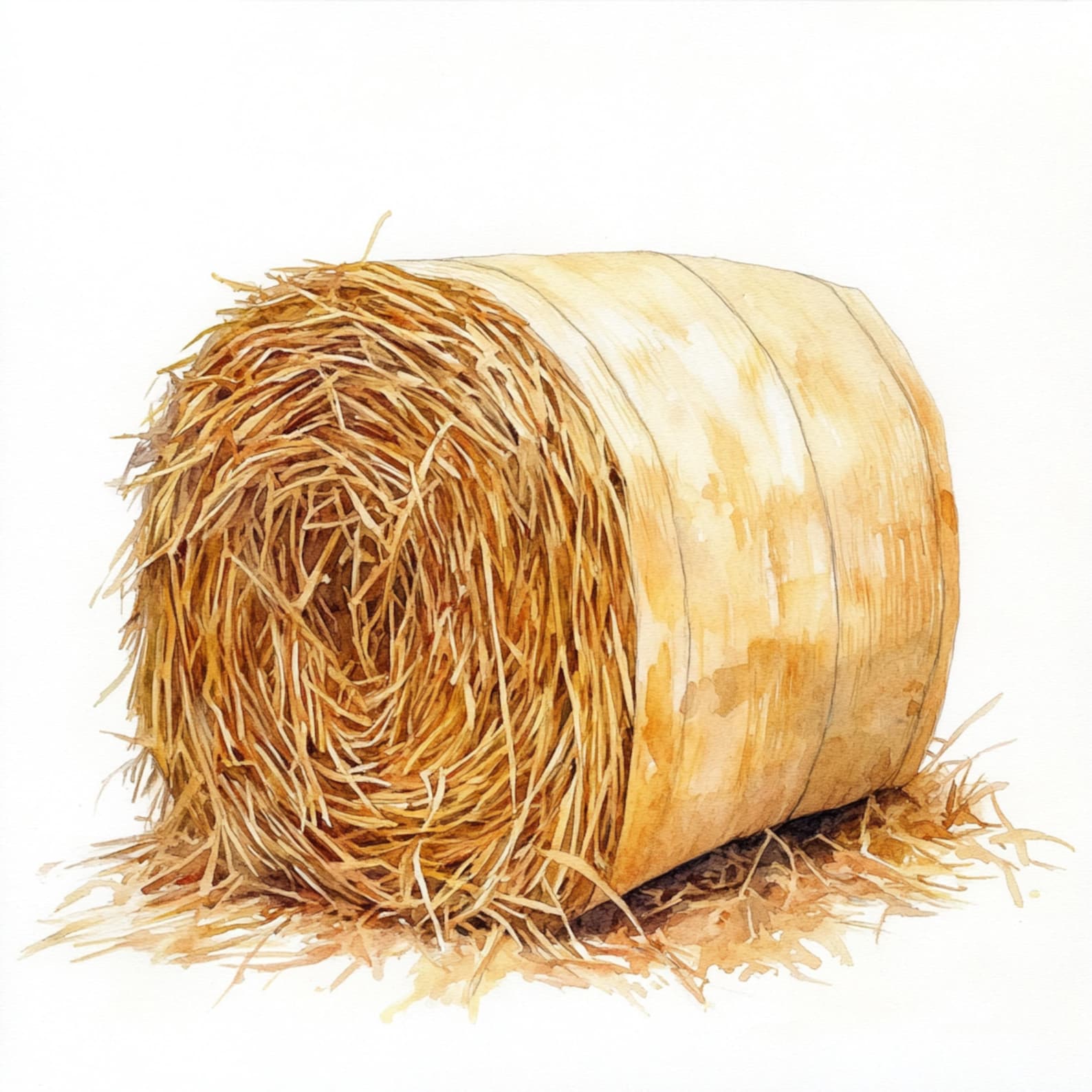 10 Printable Hay Painting, Watercolor Hay Bale, Straw Bale Decor ...
