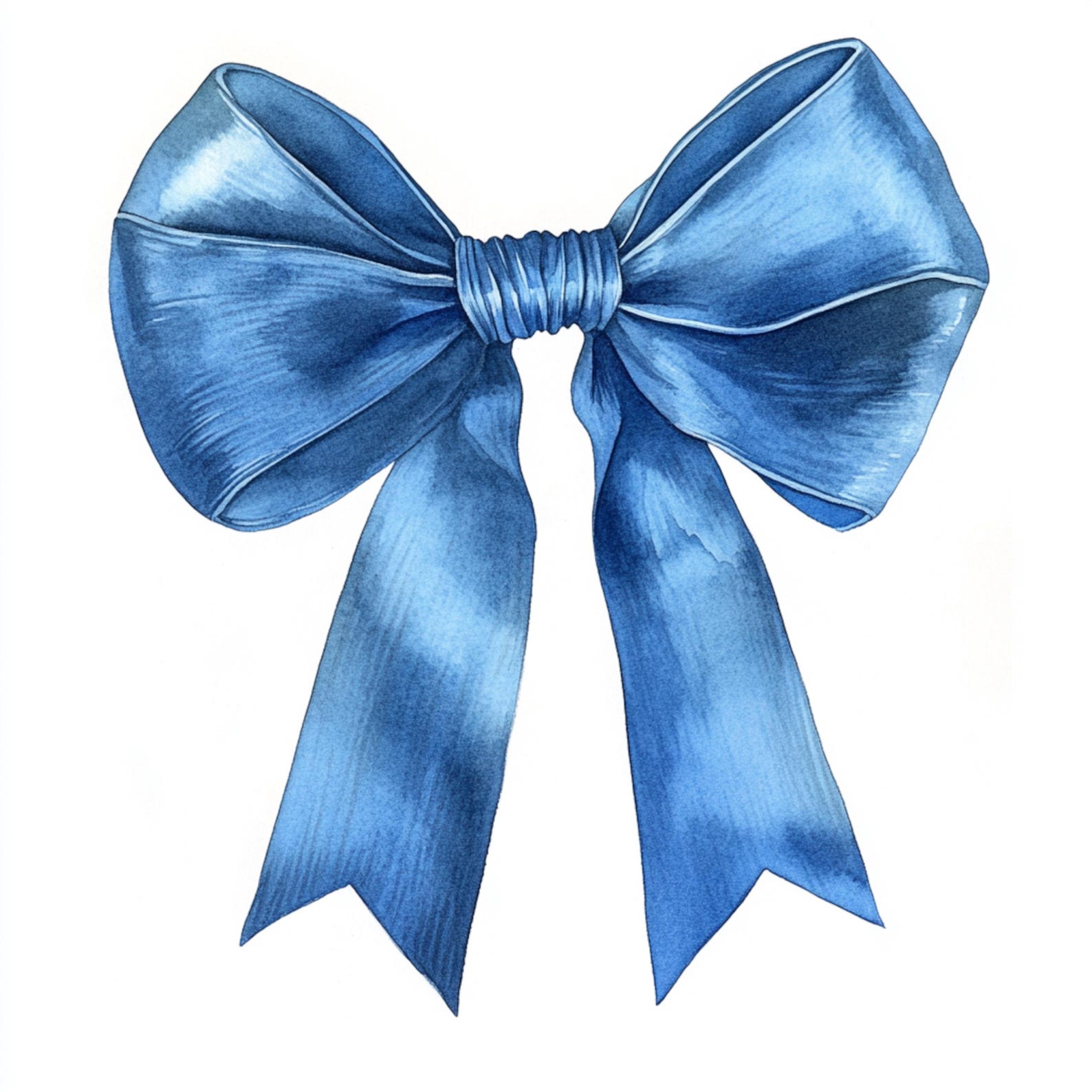 Printable Blue Bows, Watercolor Bows, Blue Clip Art, Bows Decor, DIY ...
