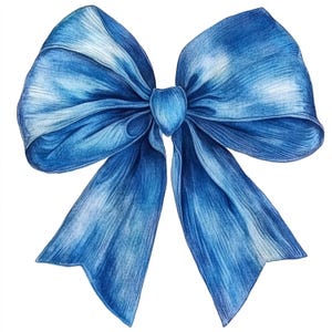 Printable Blue Bows, Watercolor Bows, Blue Clip Art, Bows Decor, DIY ...