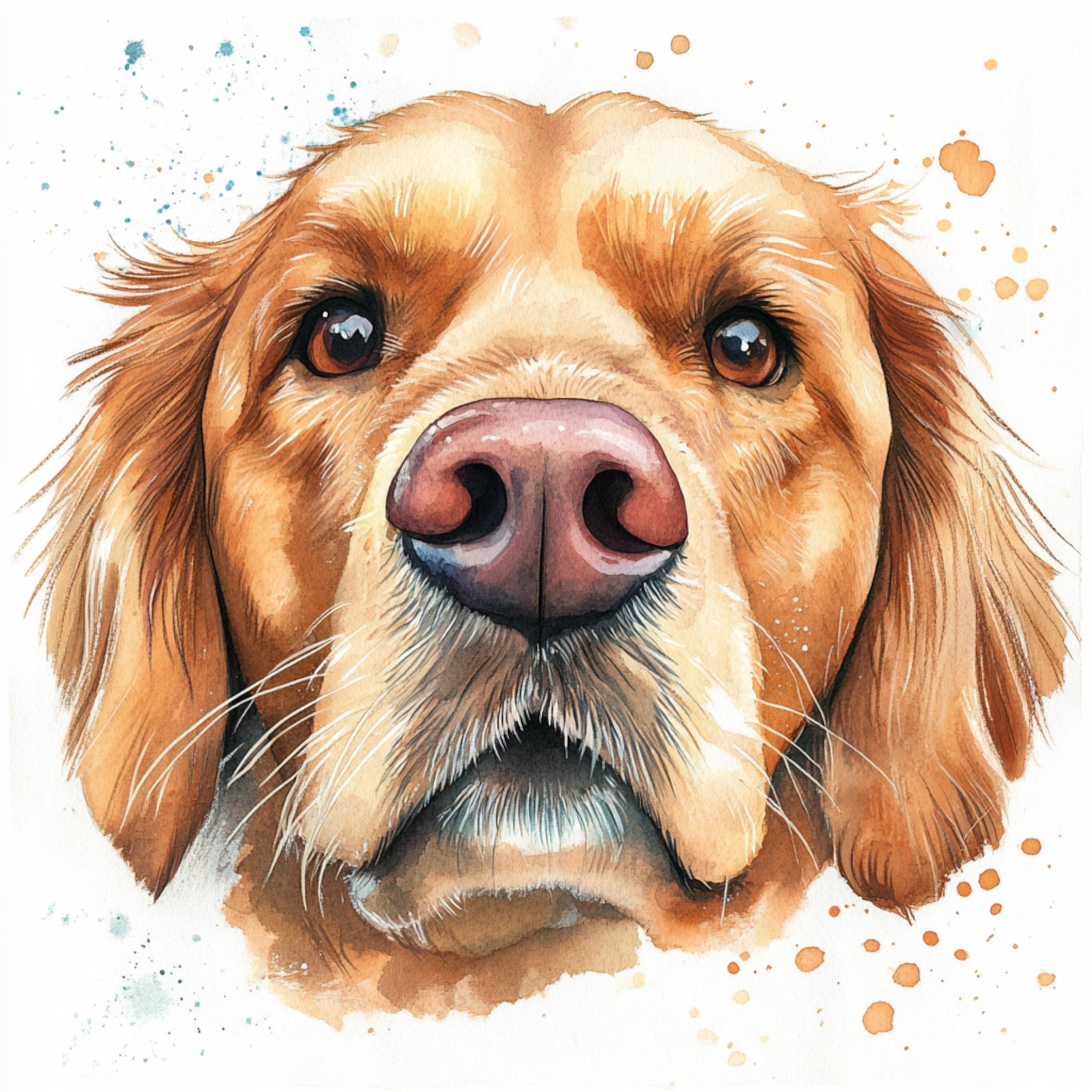 10 Printable Dogs Nose, Cute Dogs Noses Clipart, Watercolor Dogs Nose ...