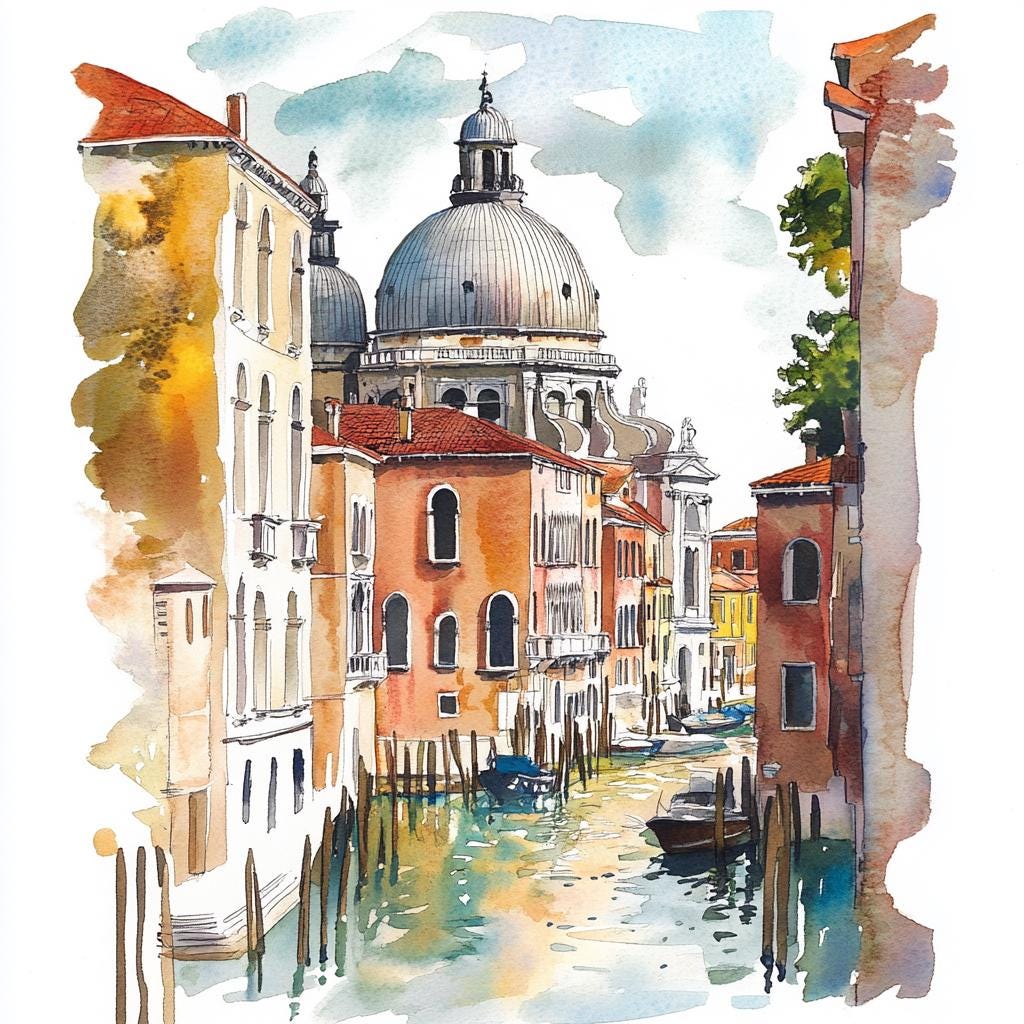 10 Printable Venice, Vintage Venice Art, European Street Painting, Cozy ...