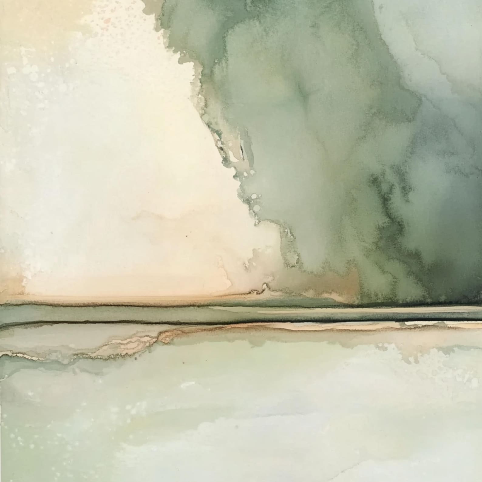 10 Printable Watercolor Abstract Neutral Landscape, Watercolor Sage ...