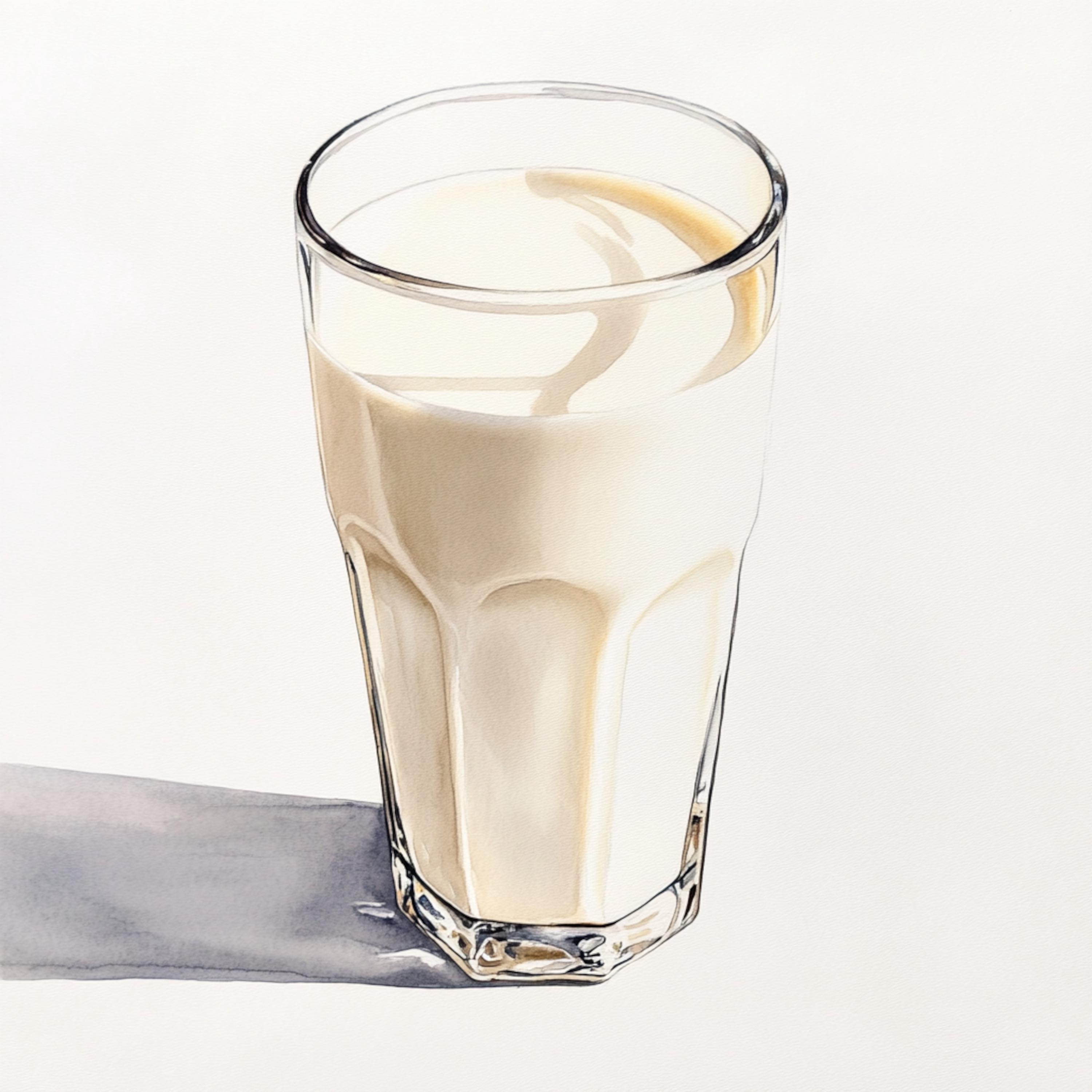 10 Printable Glass of Milk Art, Watercolor Milk, Healthy Food Decor ...