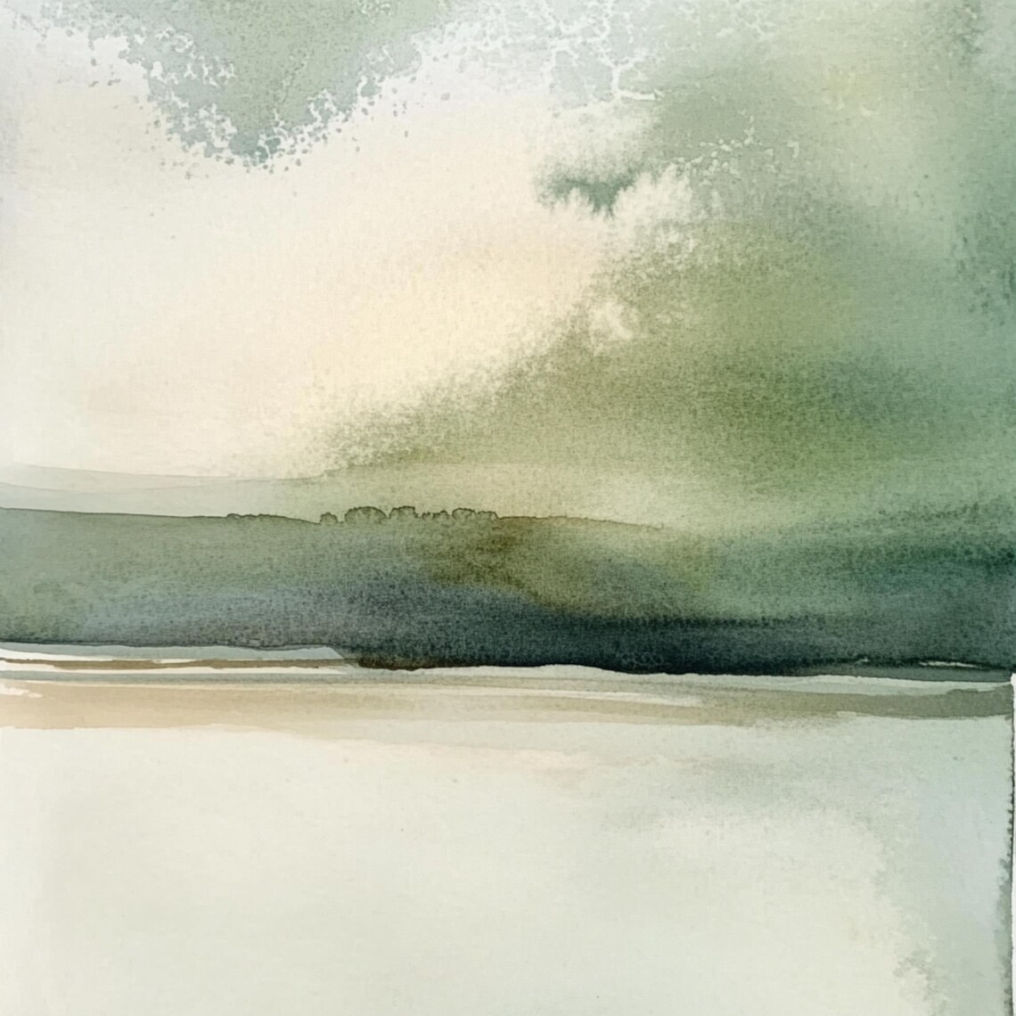 10 Printable Watercolor Abstract Neutral Landscape, Watercolor Sage ...