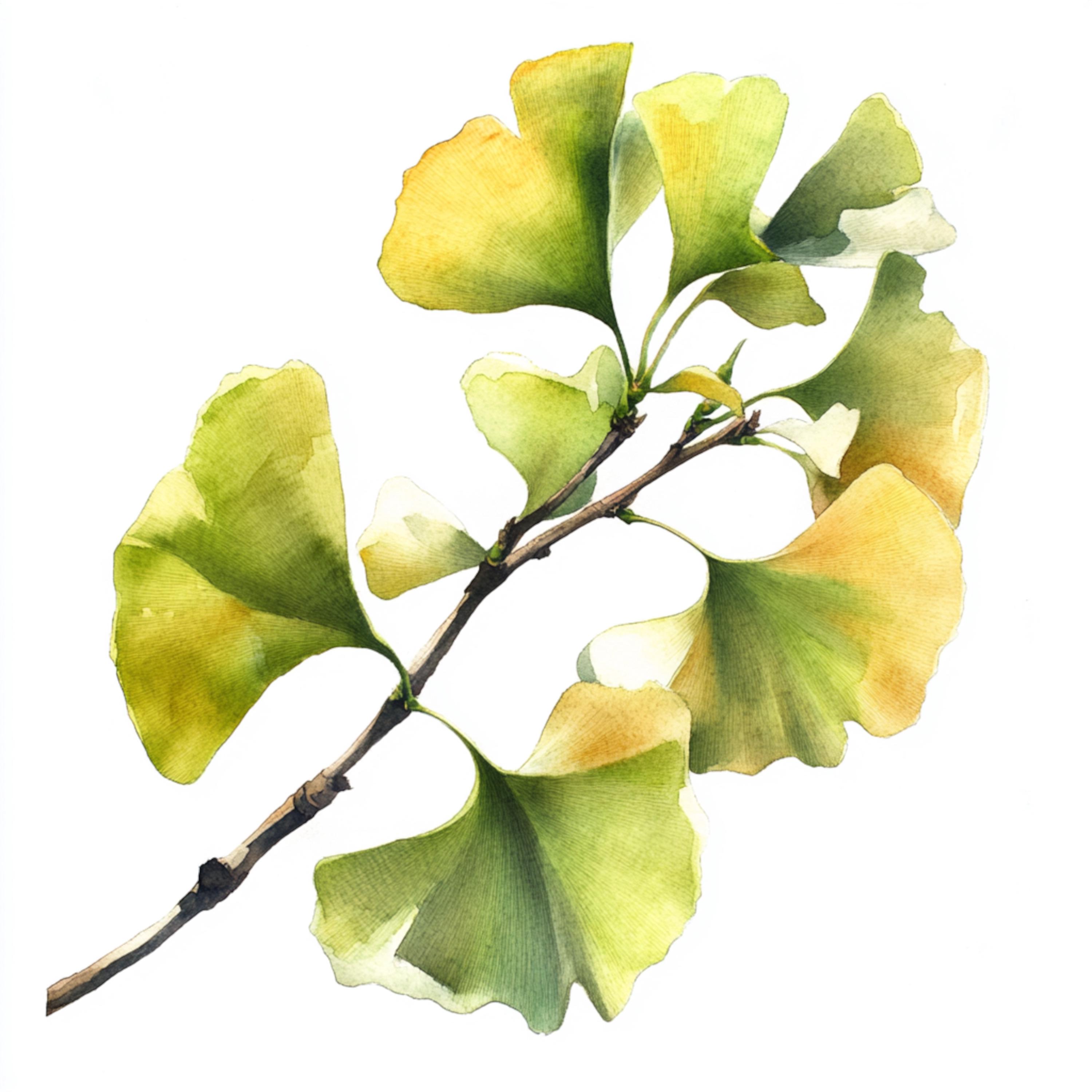 Printable Ginkgo Leaves, Watercolor 10 Images, Ginkgo Botanical Art ...