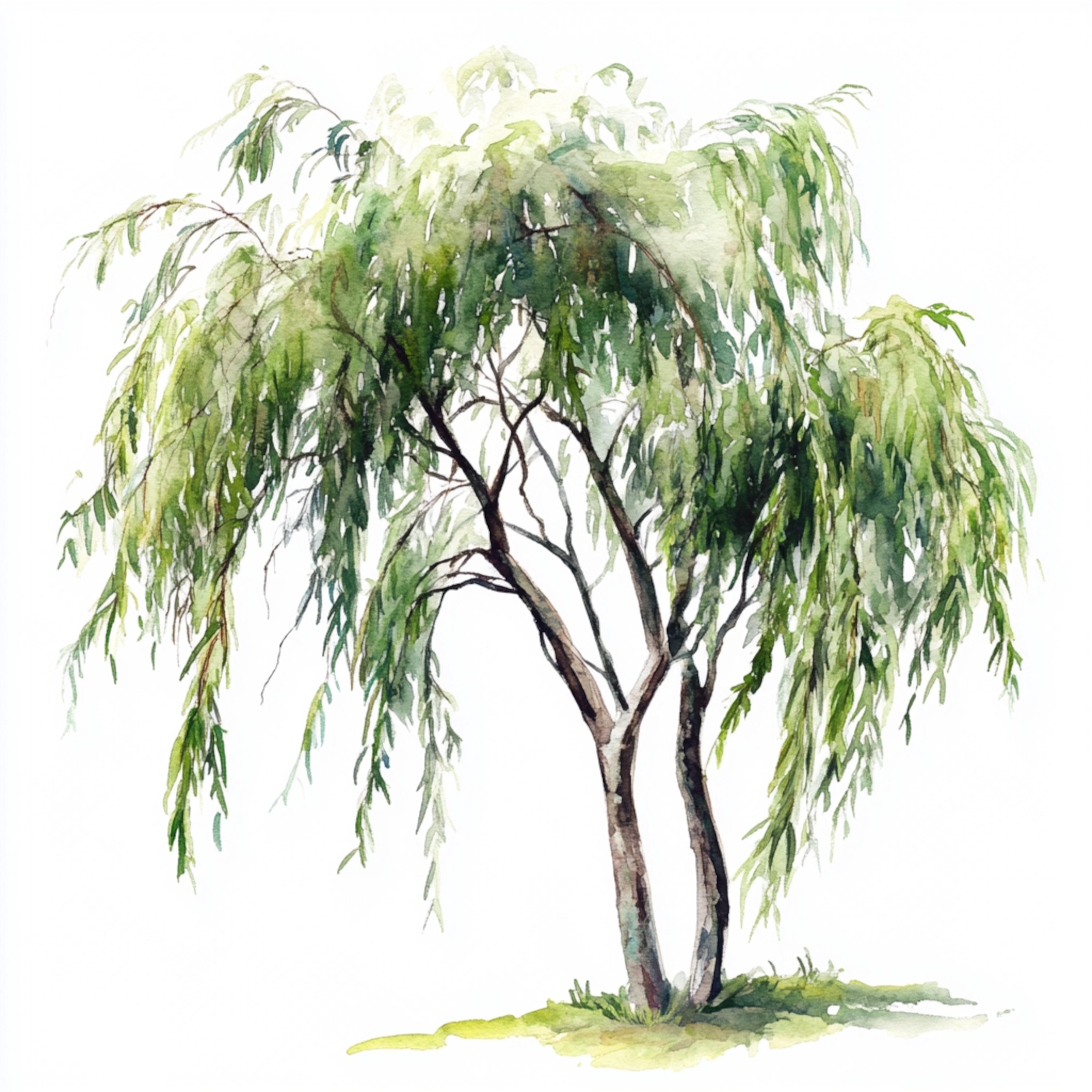 Printable Willow Tree, Watercolor Willow, 10 Images, Willow Botanical ...