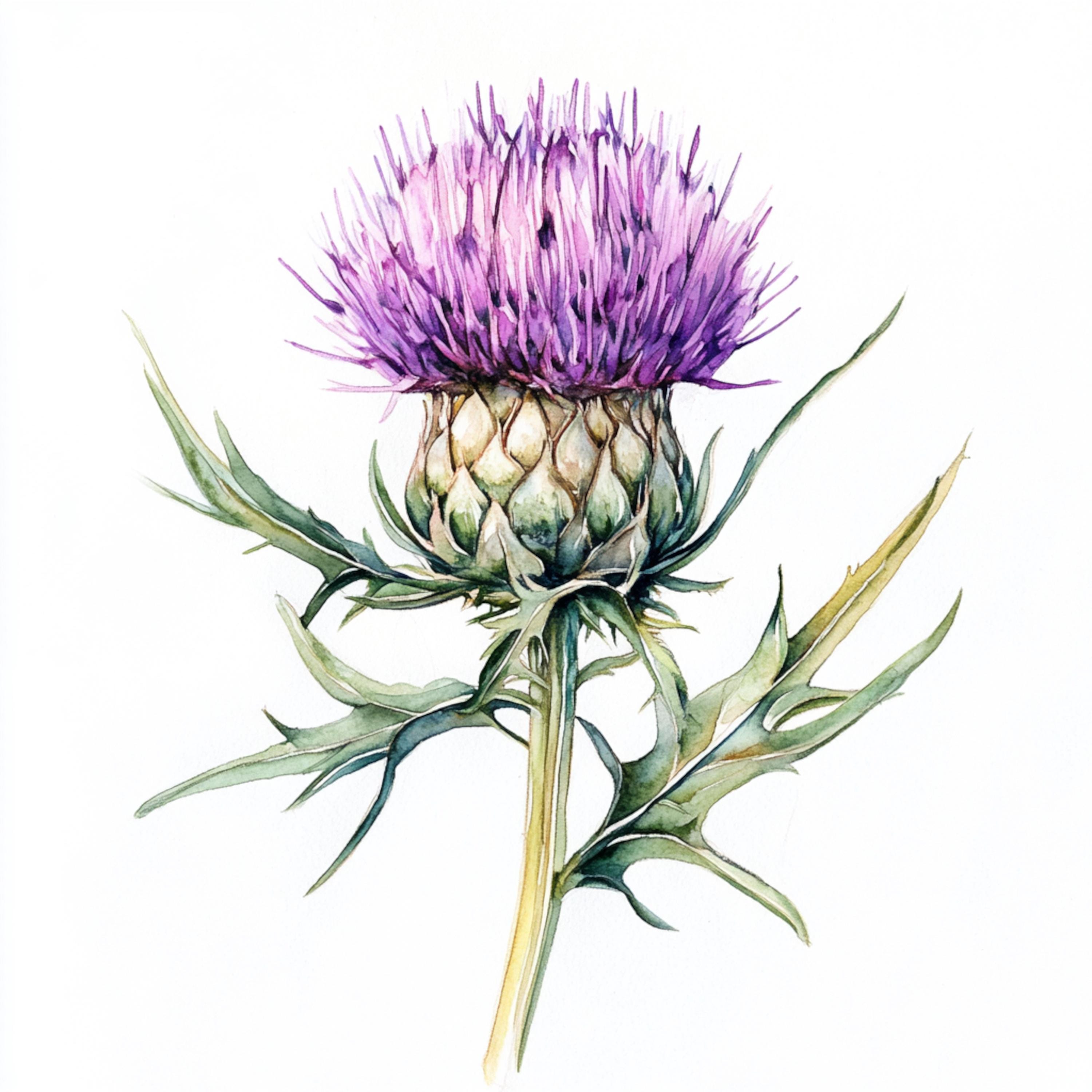 10 Printable Thistle Flower, Purple Flower, Housewarming Gift ...