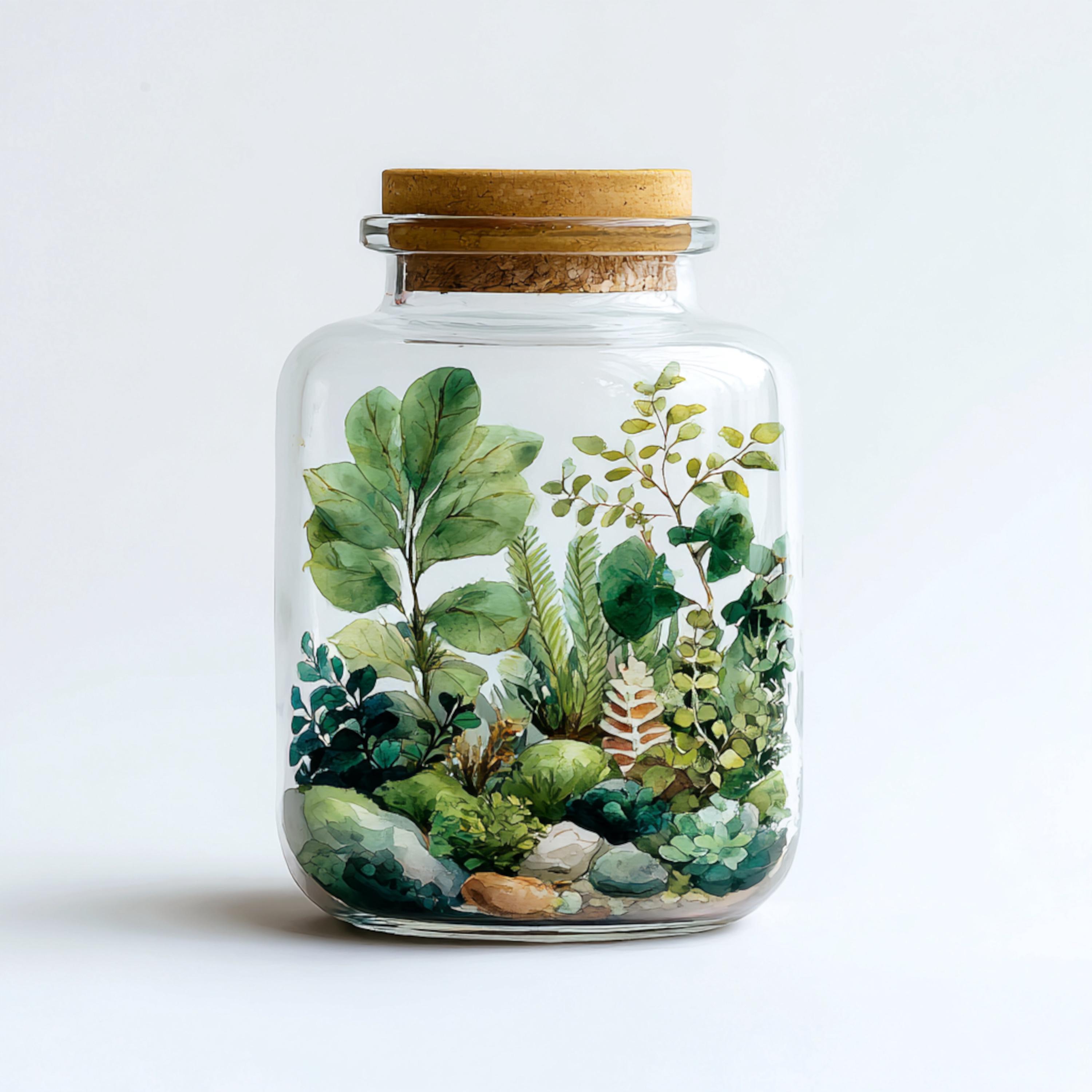 10 Printable Terrarium, Glass Terrarium, Botanical Terrarium Decor ...