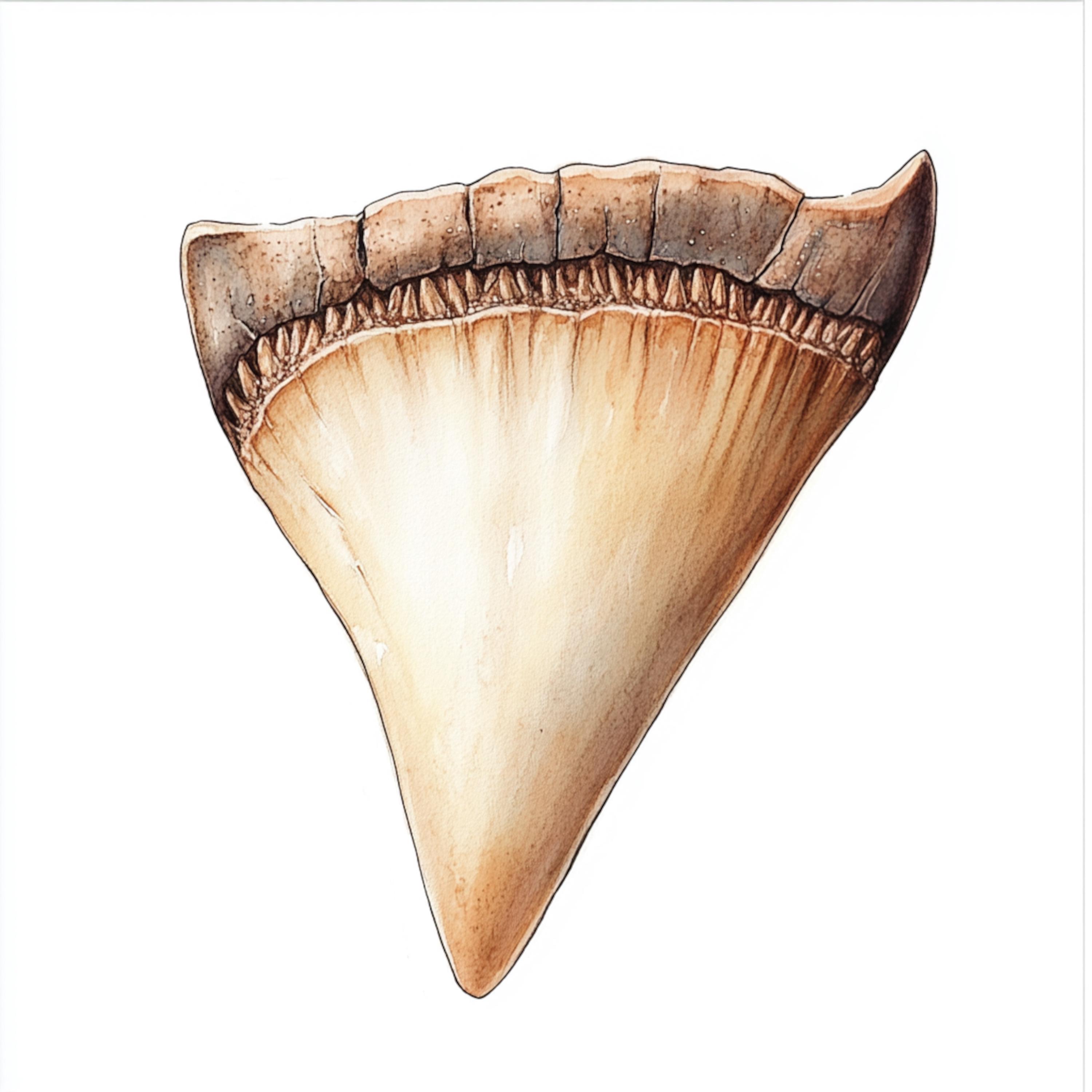 10 Printable Shark Tooth Clipart, Teeth Watercolor, Nautical Clipart ...