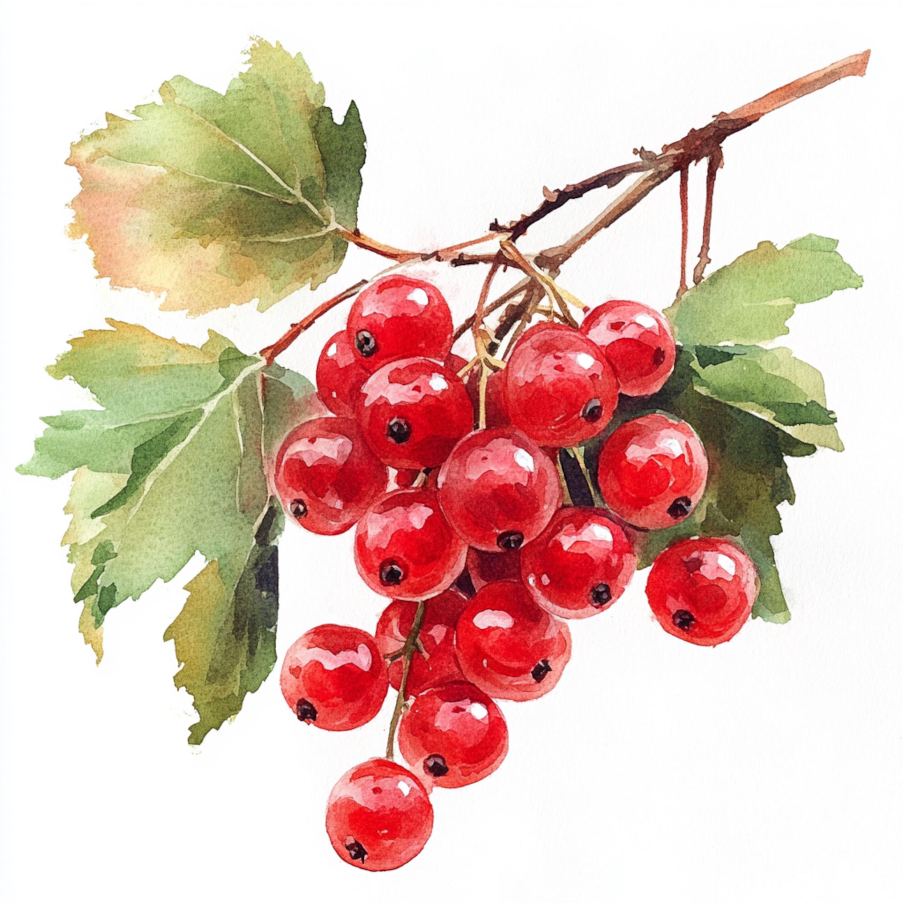 10 Printable Currants Decor, Watercolor Currants Branch, Currants Art ...
