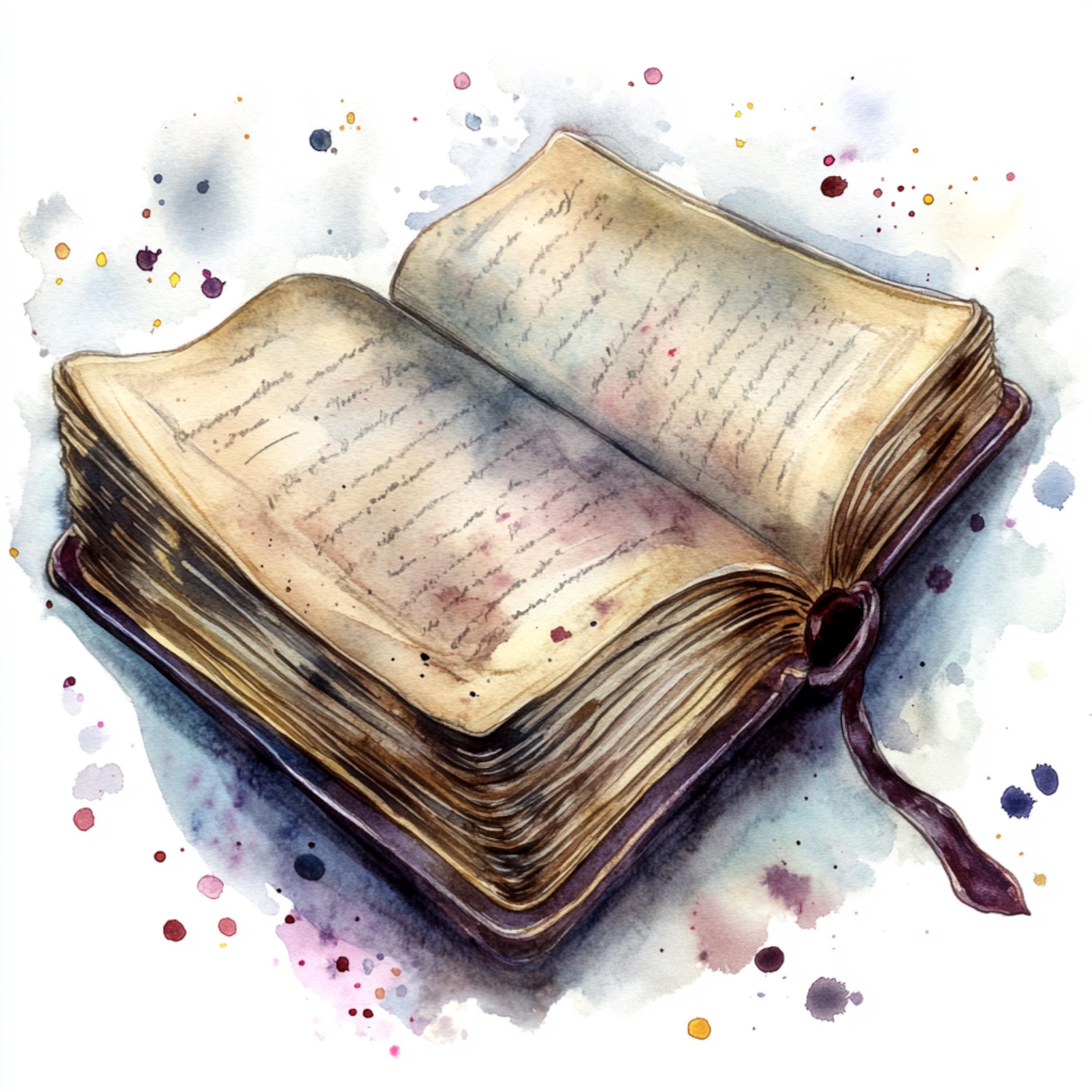 10 Printable Magic Books Clipart, Magic Book Watercolor, Printable Jpgs ...