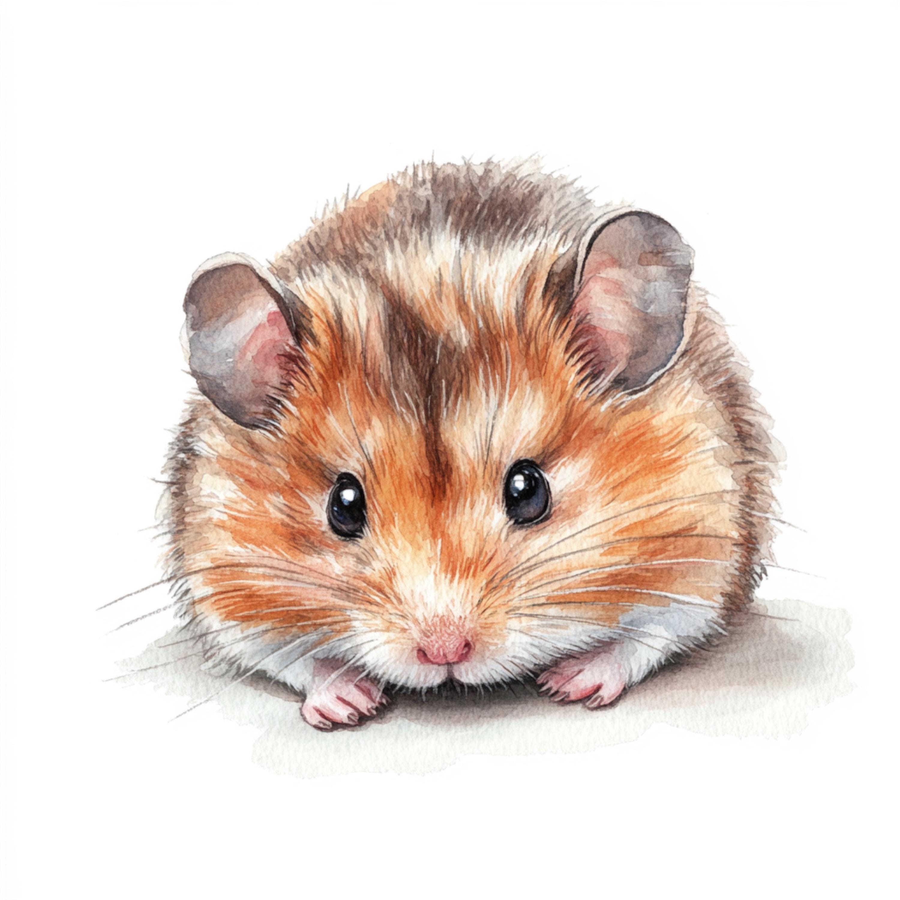 Printable Cute Sleeppy Hamster Clipart, Watercolor Art, 10 Cute Clipart ...
