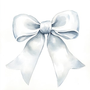 Printable White Bows, Watercolor Bows Clip Art, Printable Jpgs, Bows ...
