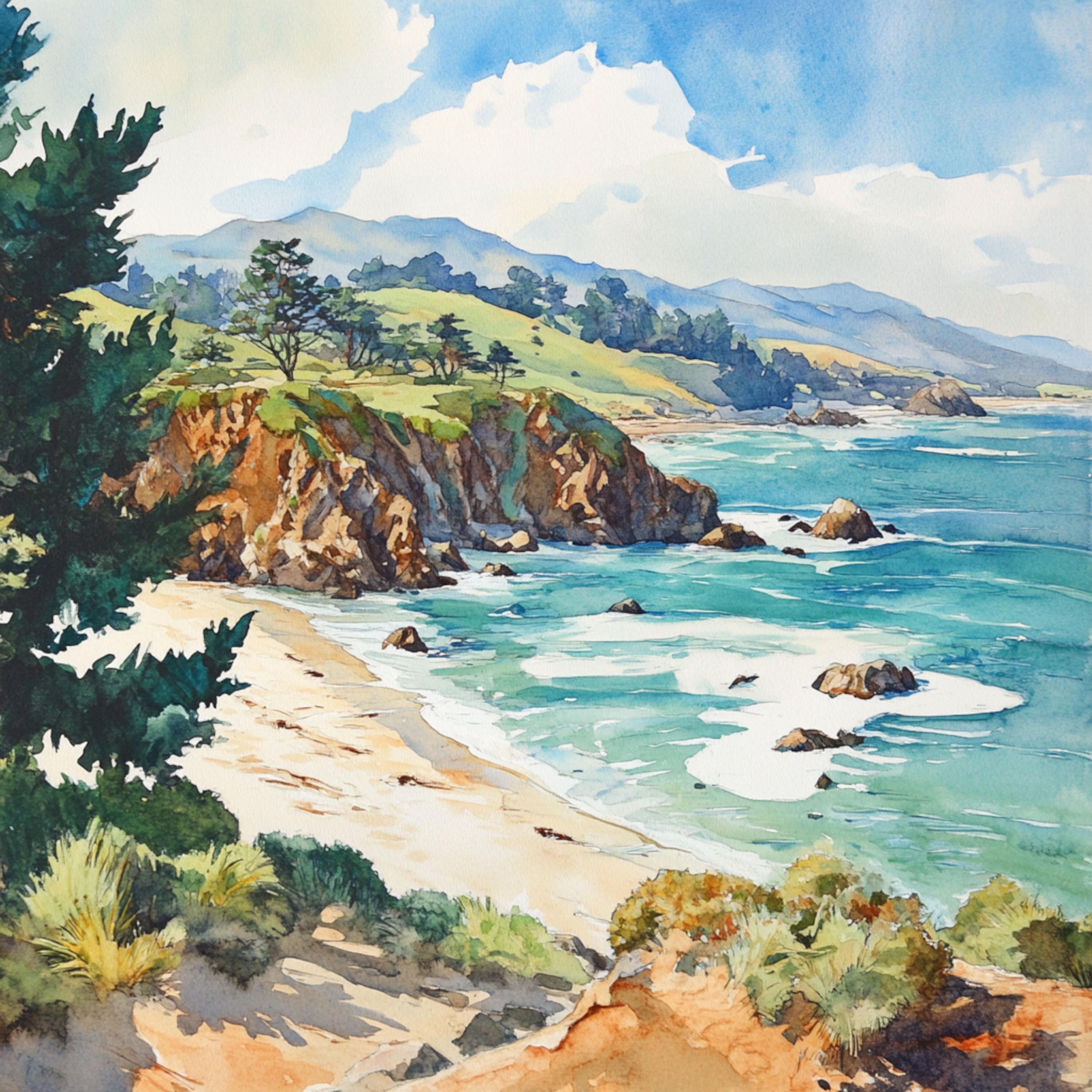 10 Printable North California Coast Landscape Art, Ocean Coast Art ...