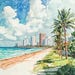 10 Printable Miami Beach, Coast Landscape Art, Florida Art, Miami Ocean ...
