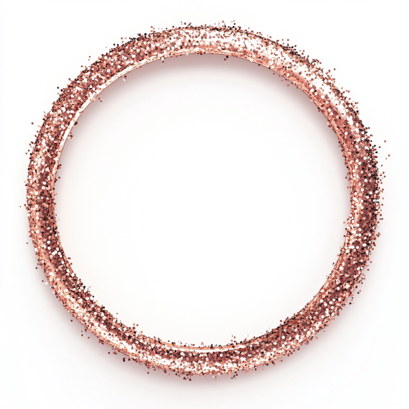 Printable Pink Glitter Circle Frame, Watercolor Rose Gold Ring, Frame ...