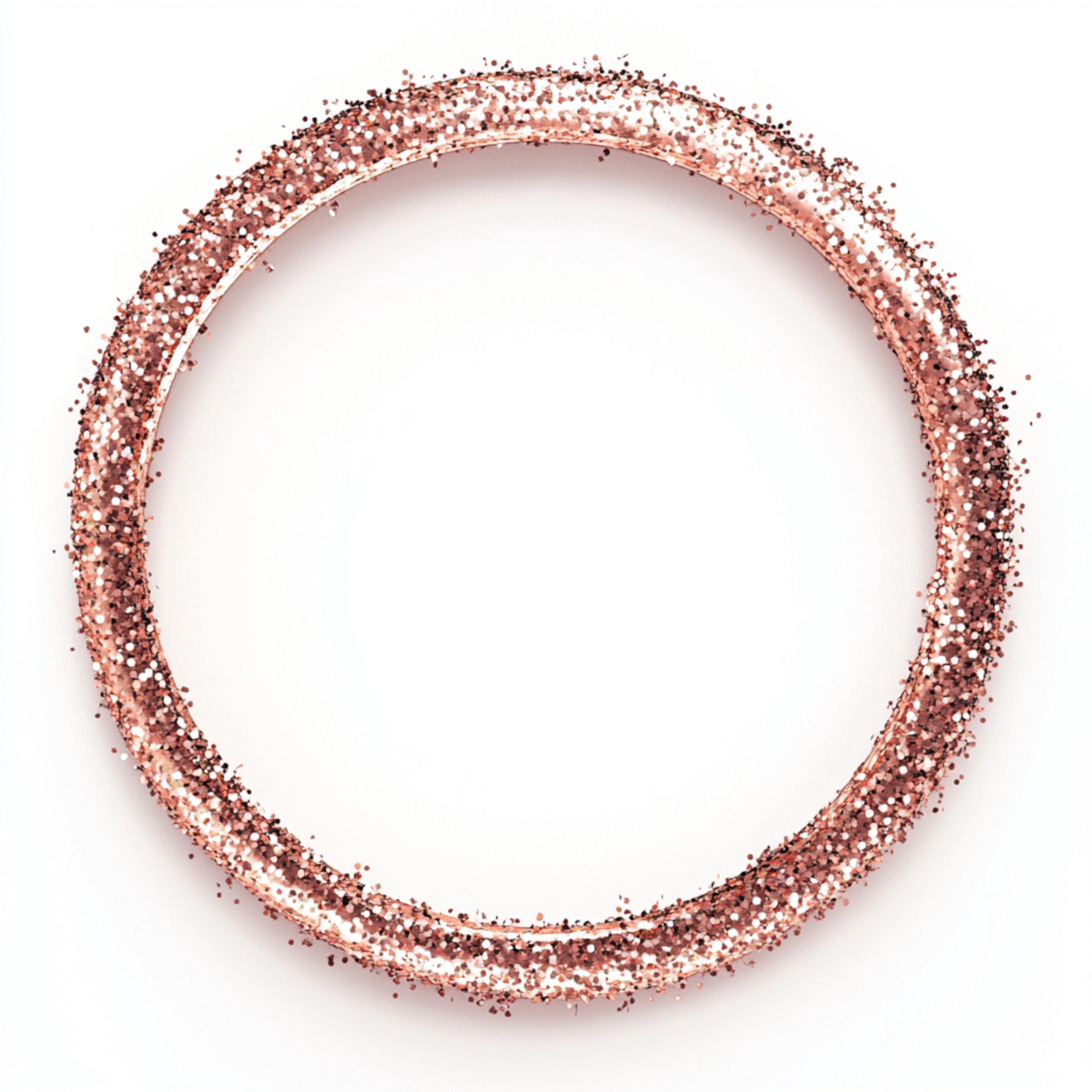 Printable Pink Glitter Circle Frame, Watercolor Rose Gold Ring, Frame ...