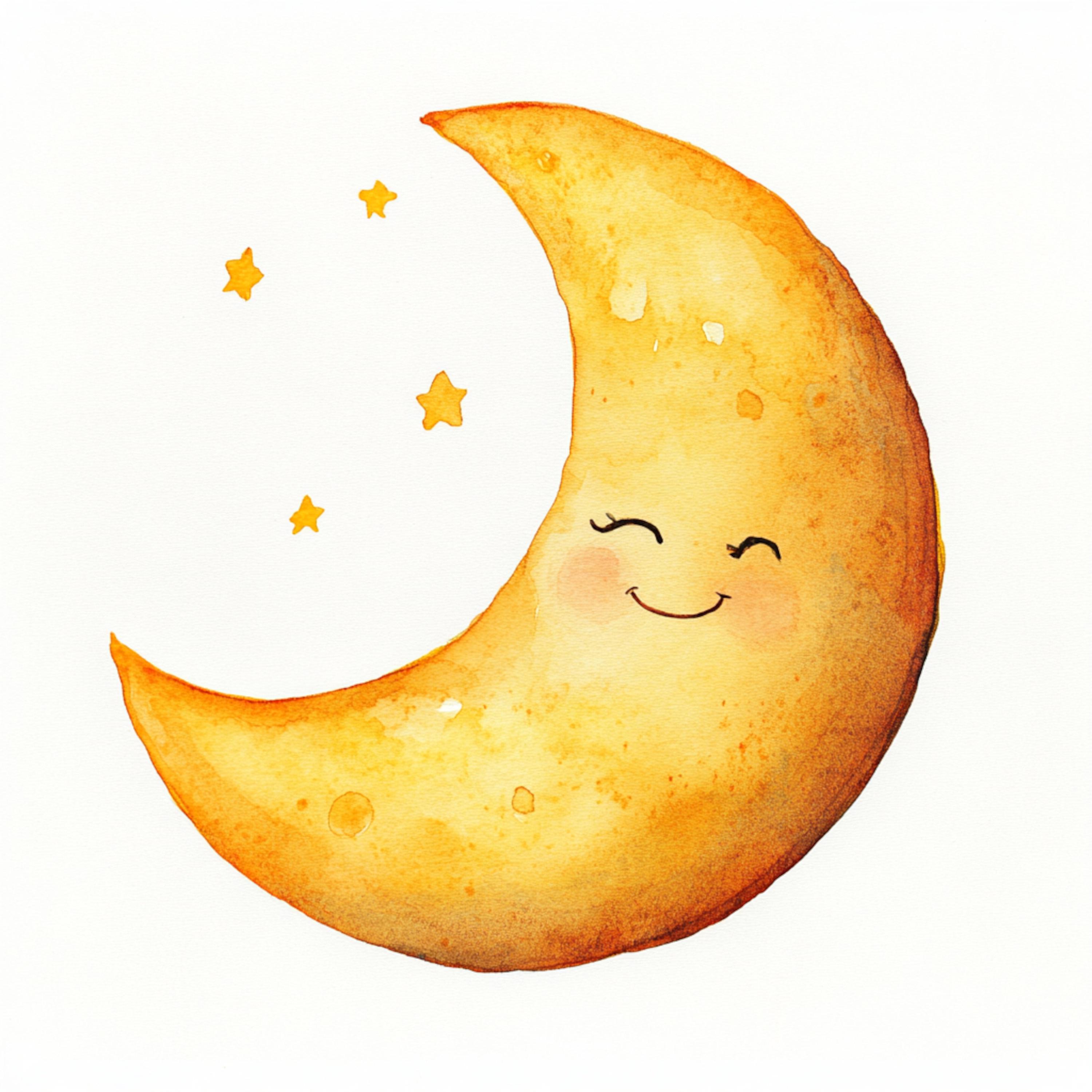 10 Printable Moon Art, Watercolor Moon, Cartoon Moon Clipart, Moon on ...
