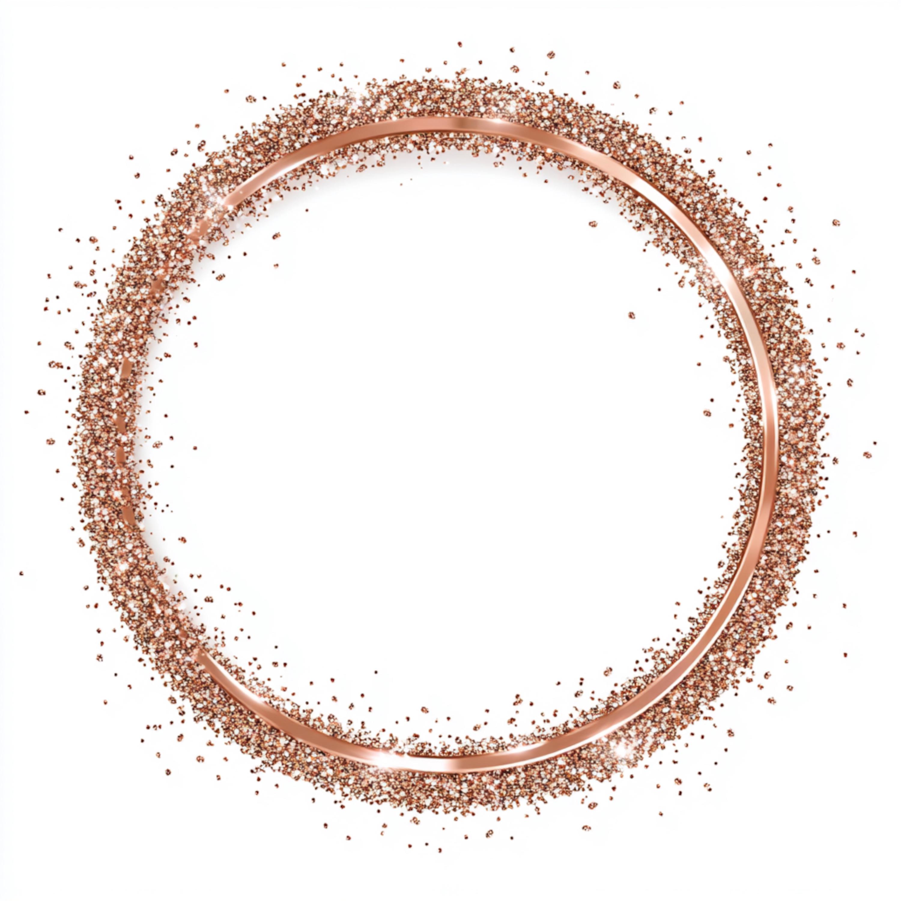 Printable Pink Glitter Circle Frame, Watercolor Rose Gold Ring, Frame ...