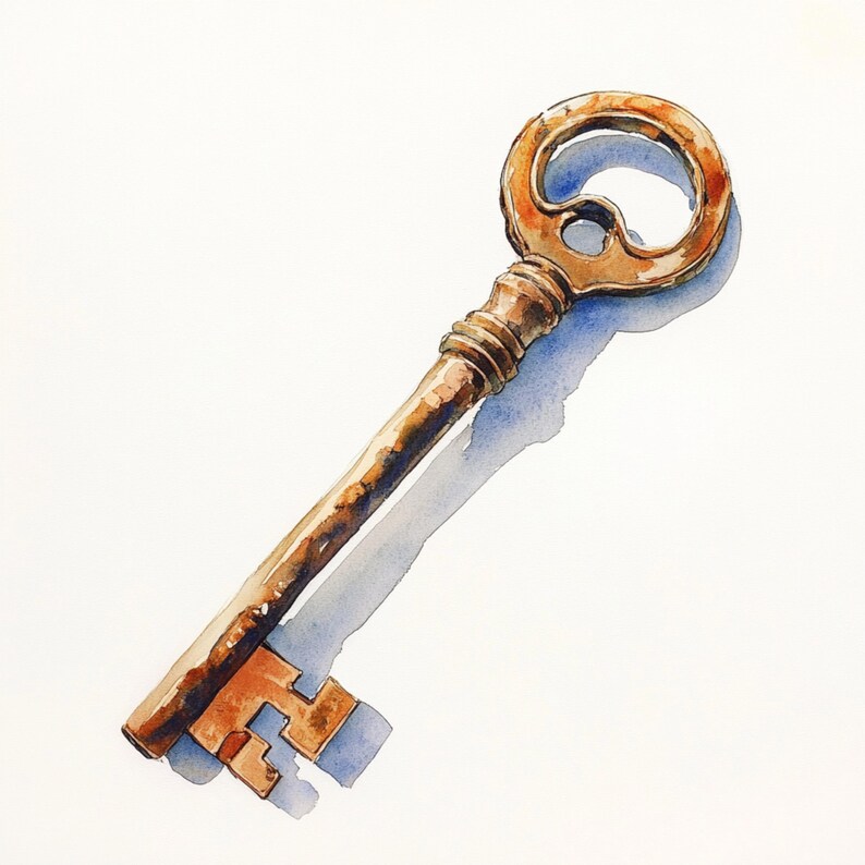 10 Printable Key, Watercolor Key, Faify Key Print, High Quality Jpgs ...
