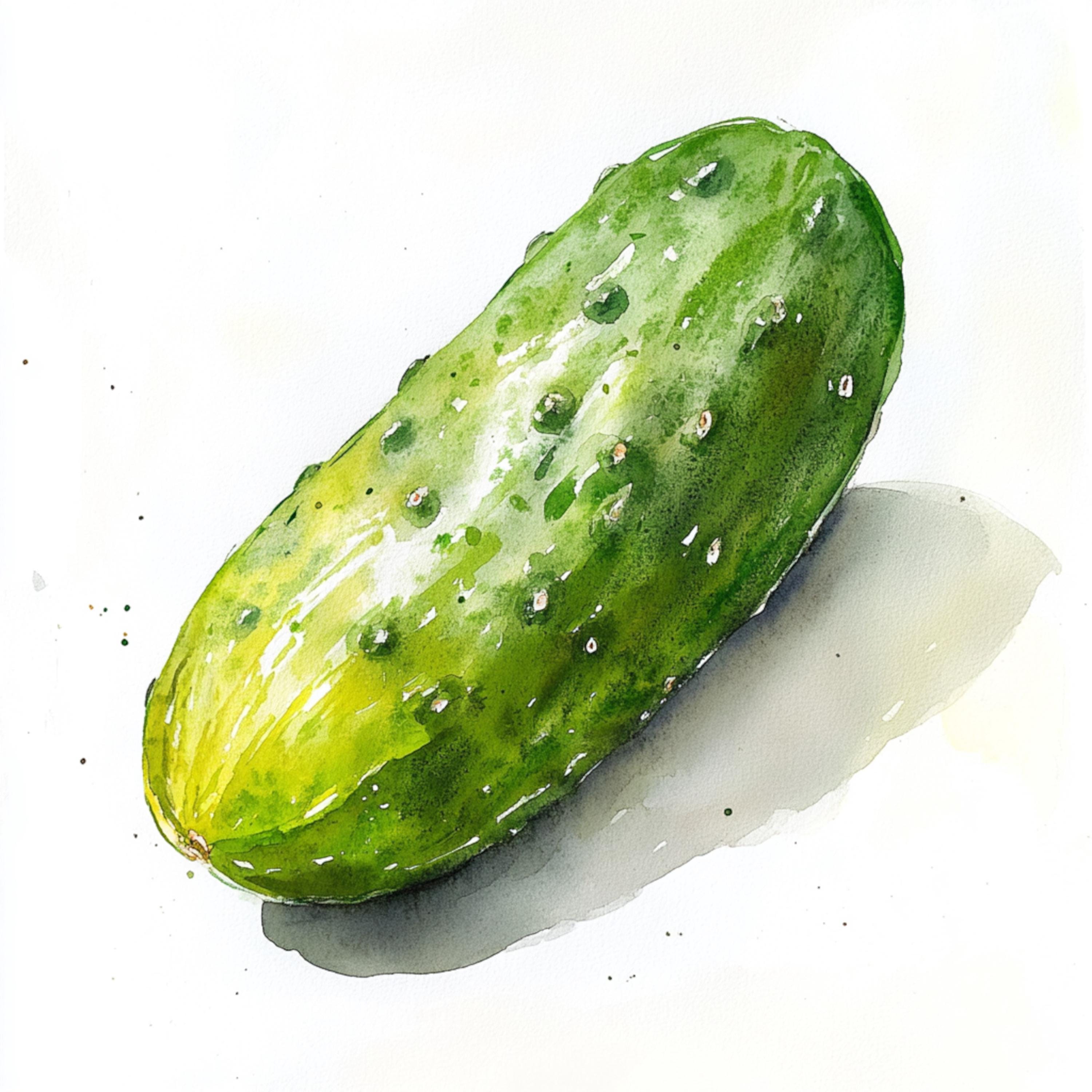 Printable Cucumber Decor, Watercolor Cucumbers, Cucumber Art, 10 Clip ...
