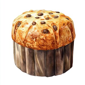 10 Printable Easter Panettone Art, Watercolor Images, Panettone on ...