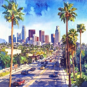 10 Printable Los Angeles City Art, California Art, Los Angeles Print ...