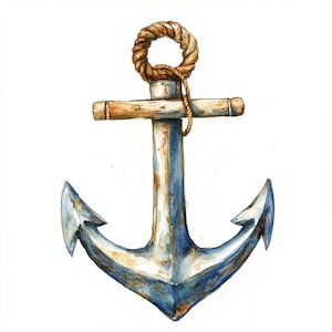 10 Printable Anchor, Watercolor Anchors, Nautical Clip Art, Anchors Art ...